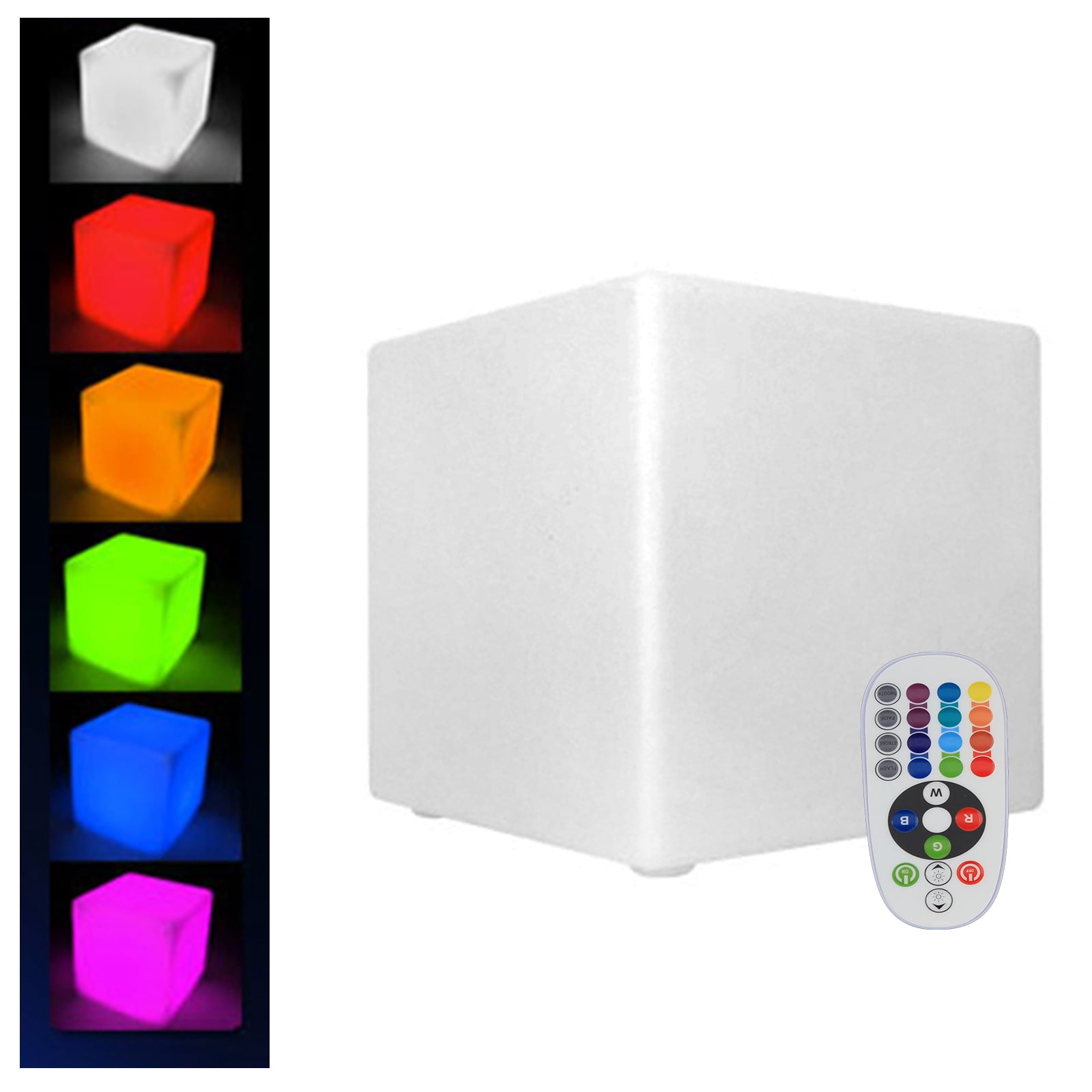 Loyalheartdy 17" LED Glowing Cube Stool, RGB Colours, Rechargeable ...
