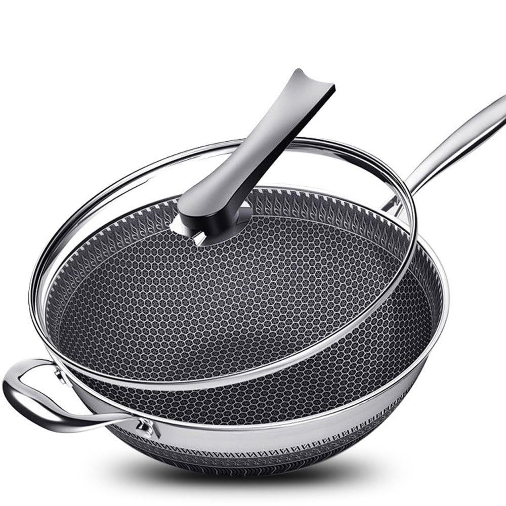 Loyalheartdy 13In Nonstick Pot Stainless Steel Double Sided Honeycomb ...