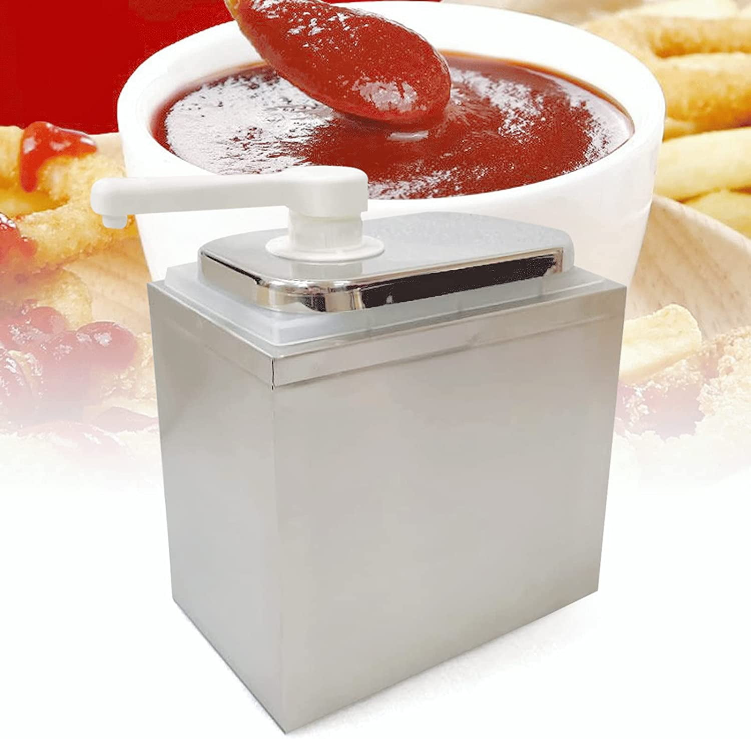 Condiment Pump Station 2L Sauce Dispenser Pump Stainless Steel Ketchup ...