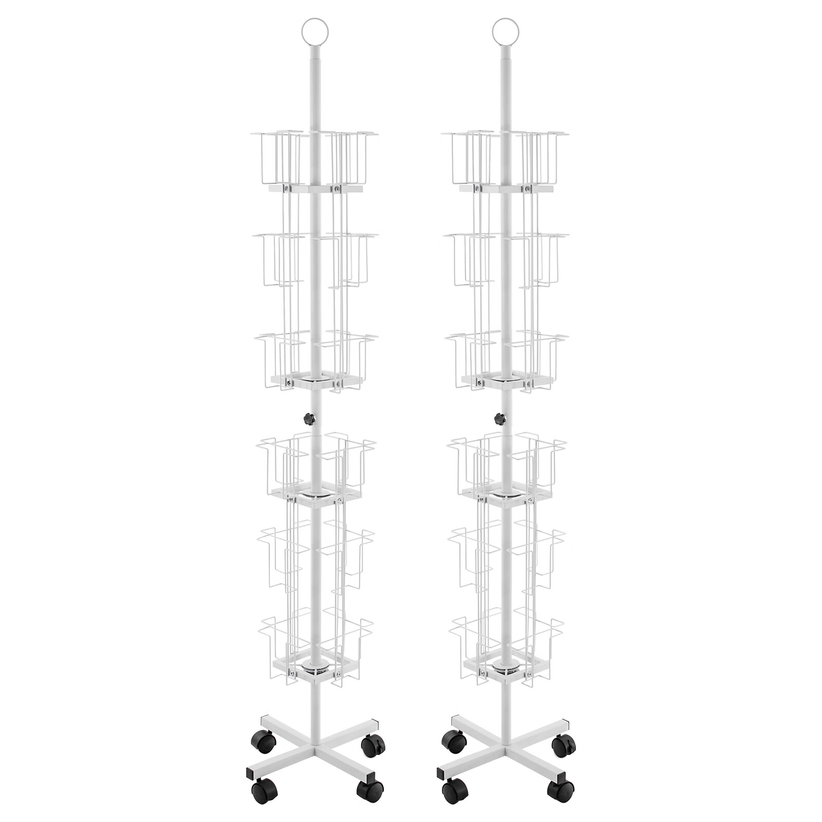 Loyalheartdy 2PCS 6-Tier Metal Rotating Greeting Card Rack 360 ...