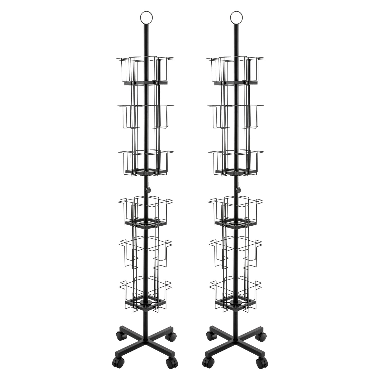 Loyalheartdy 2PCS 6-Tier Metal Rotating Greeting Card Rack 360 ...