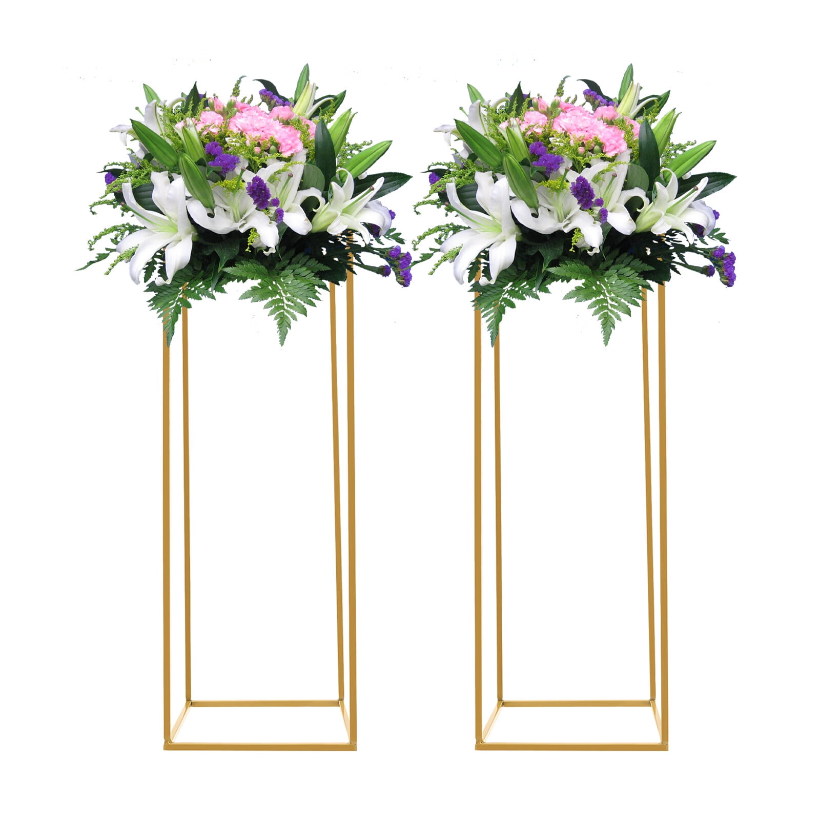 Loyalheartdy 2Pcs Wedding Flower Racks Floor Standing Metal Column ...