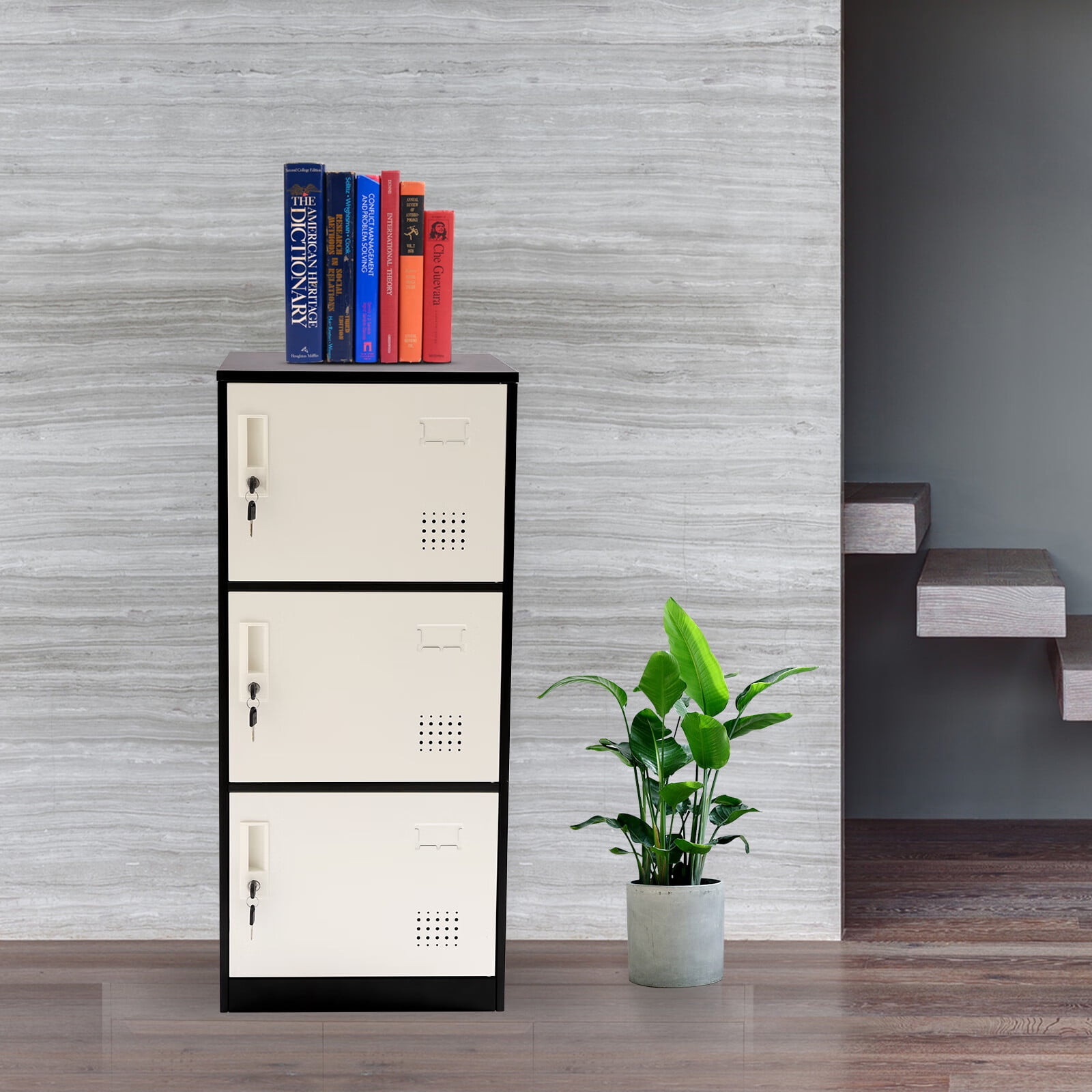 Loyalheartdy 3 Door Metal Storage Cabinet Free-Standing Vertical Office ...