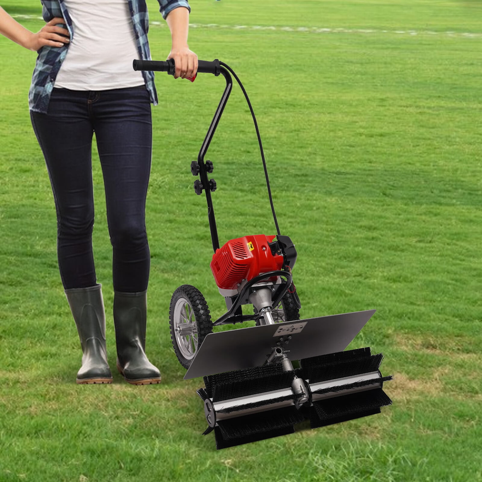 Loyalheartdy 43CC 1.7HP Gas Powered Push Lawn Sweeper 2 Stroke Handheld ...