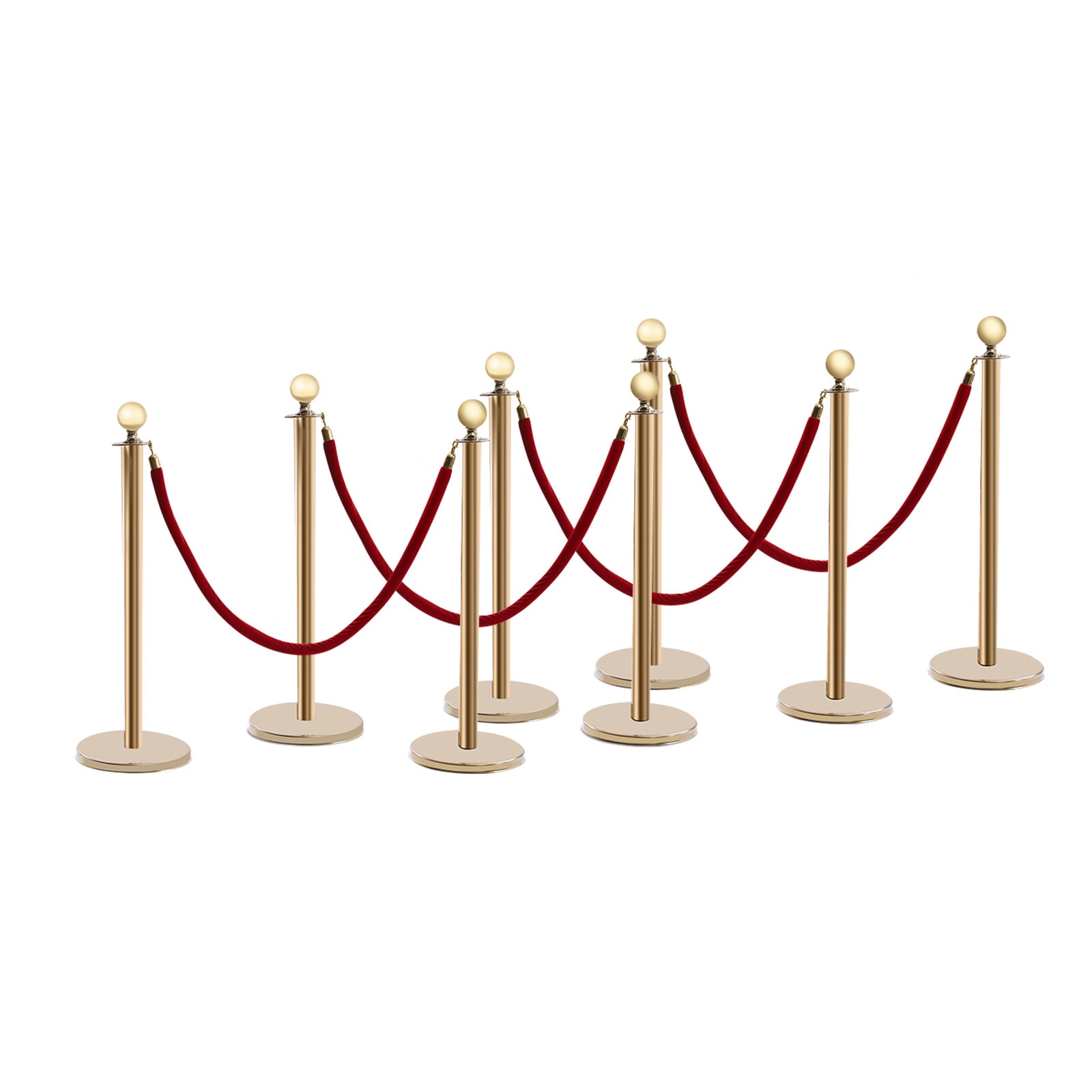 Loyalheartdy 4Pcs/8Pcs Crowd Control Stanchion, 39.4"H Gold Stainless ...