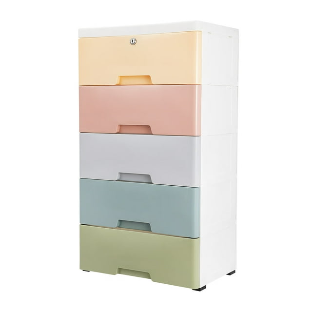 LOYALHEARTDY 5-Layer Plastic Storage Cabinet 5 Drawers Chest Stackable ...