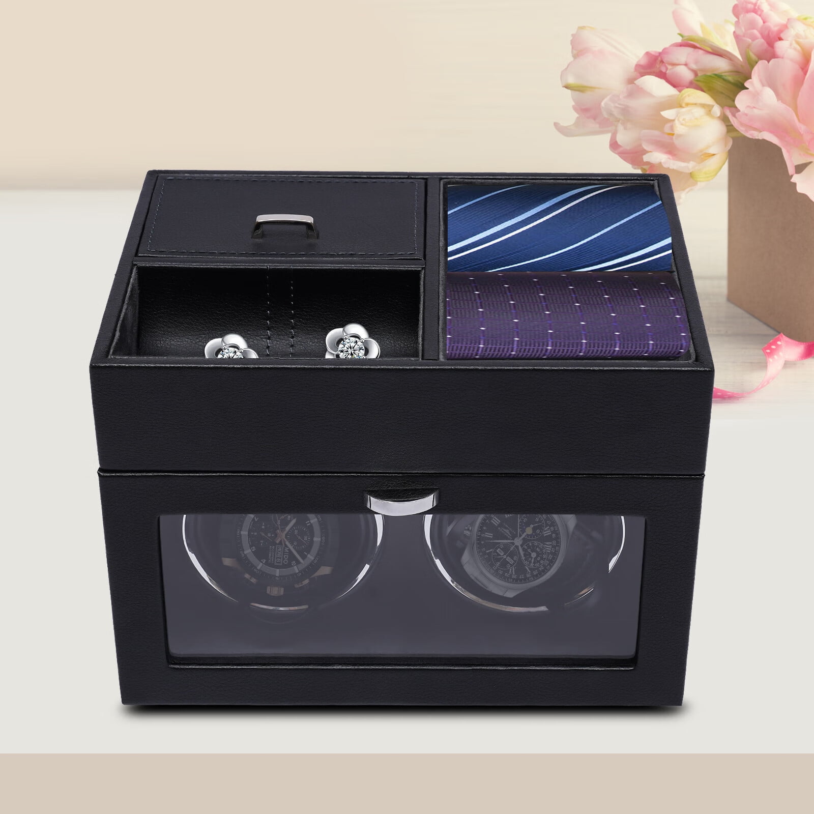Loyalheartdy Electric Watch Winder for 2 Automatic Rotating Watches ...