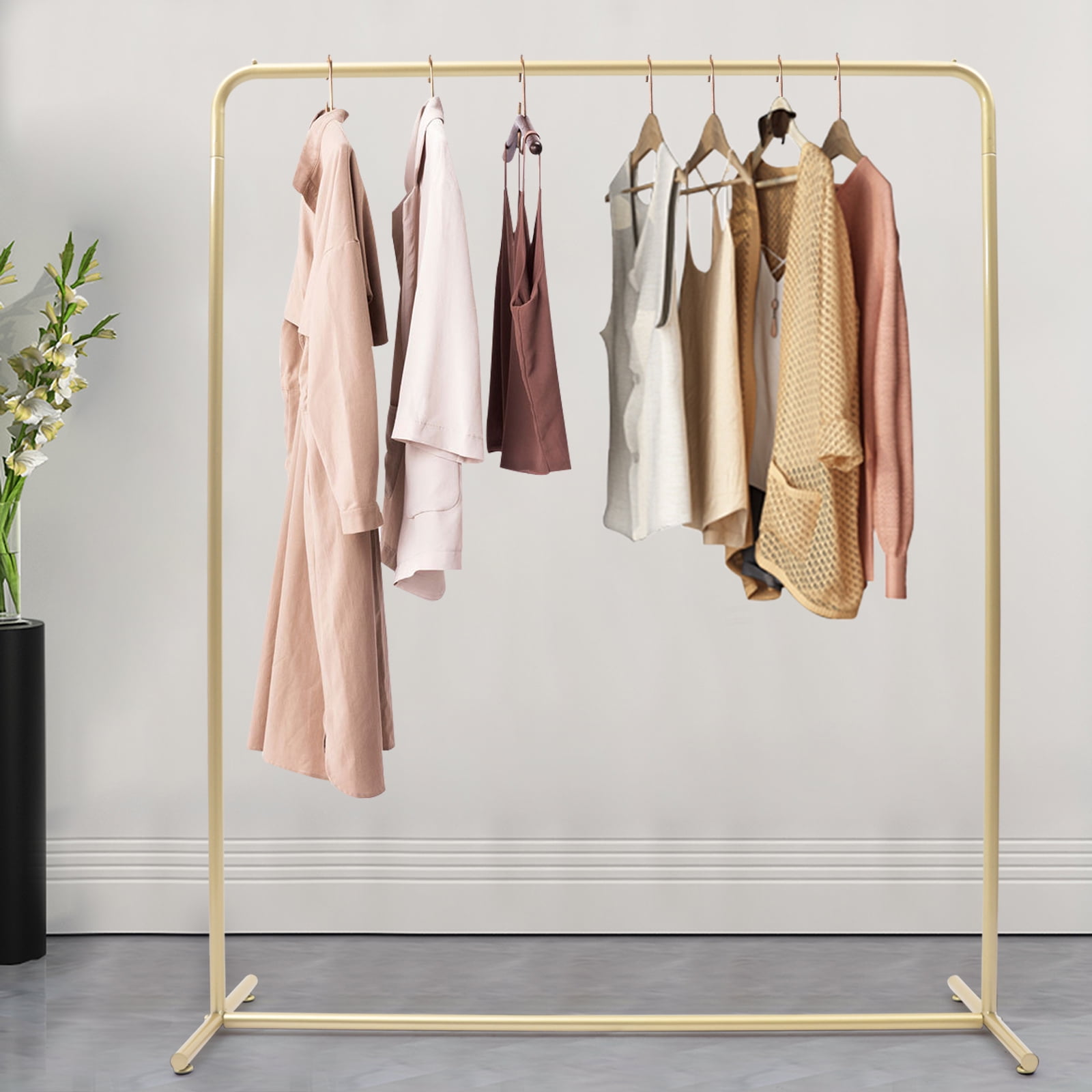 Loyalheartdy Gold Clothes Stand, Freestanding Garment Display Rack for ...