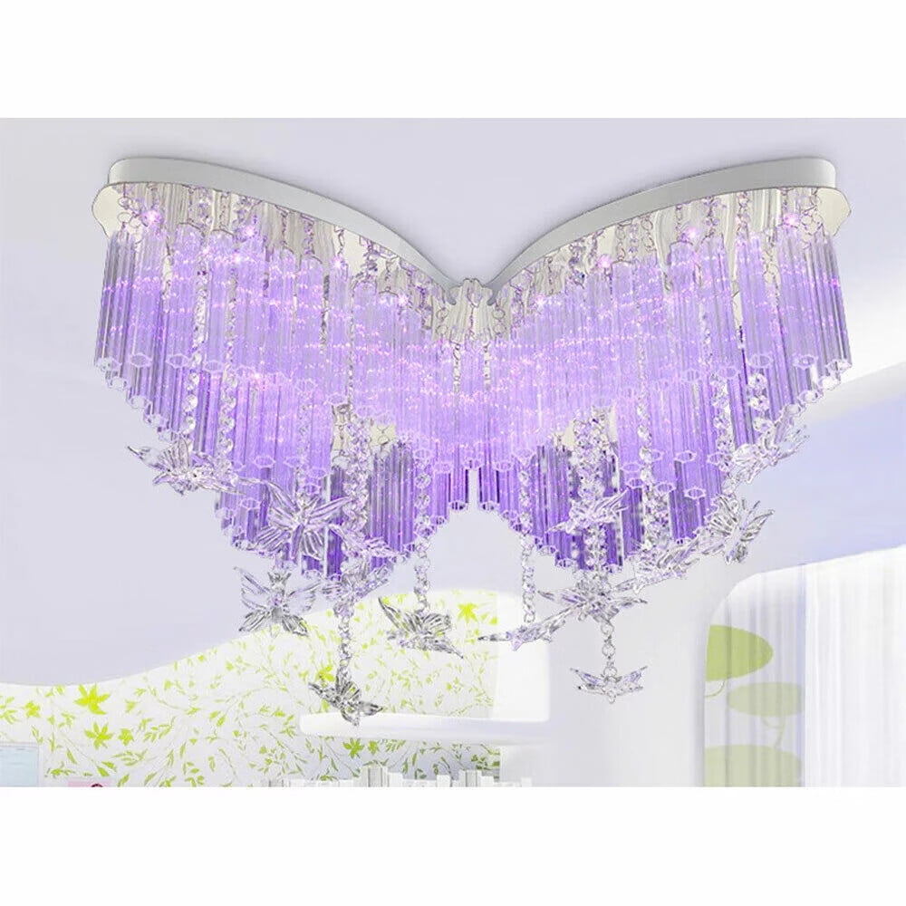 Loyalheartdy Modern Crystal Butterfly Color Changing Lamp LED 3-Color ...
