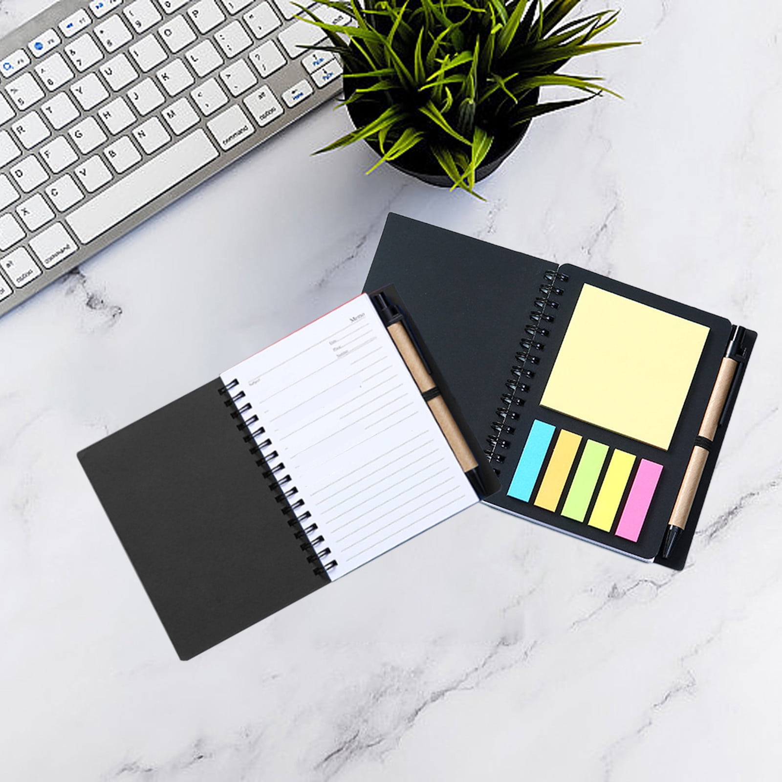 Loyerfyivos 1 Packs Spiral Notebook Steno Pads Lined Notepad with Pen ...