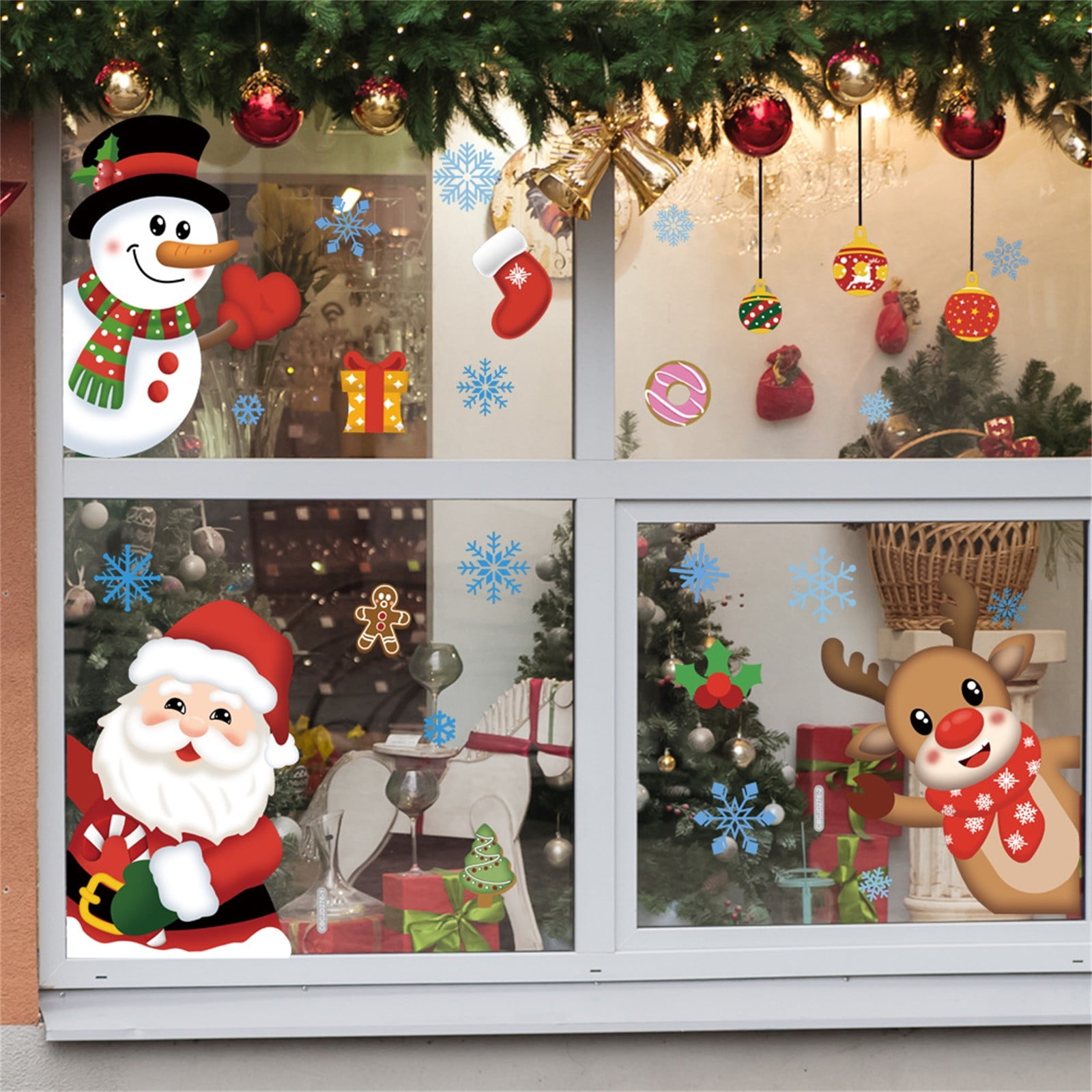 Loyerfyivos 11.8in Christmas Decorations Window Clings - Xmas Holiday ...
