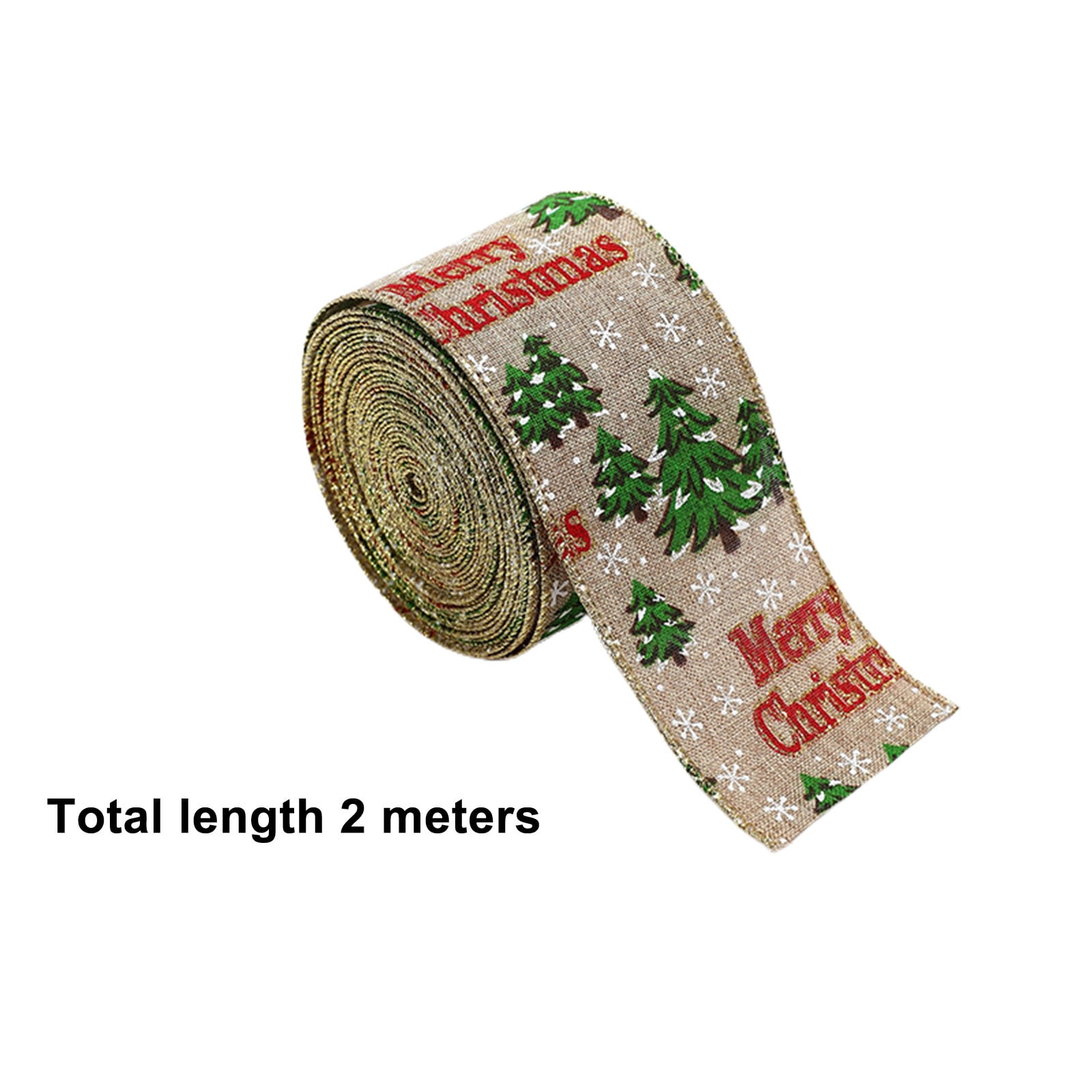 Loyerfyivos 200 Centimeters Christmas Wired Edge Ribbon Red White Xmas ...