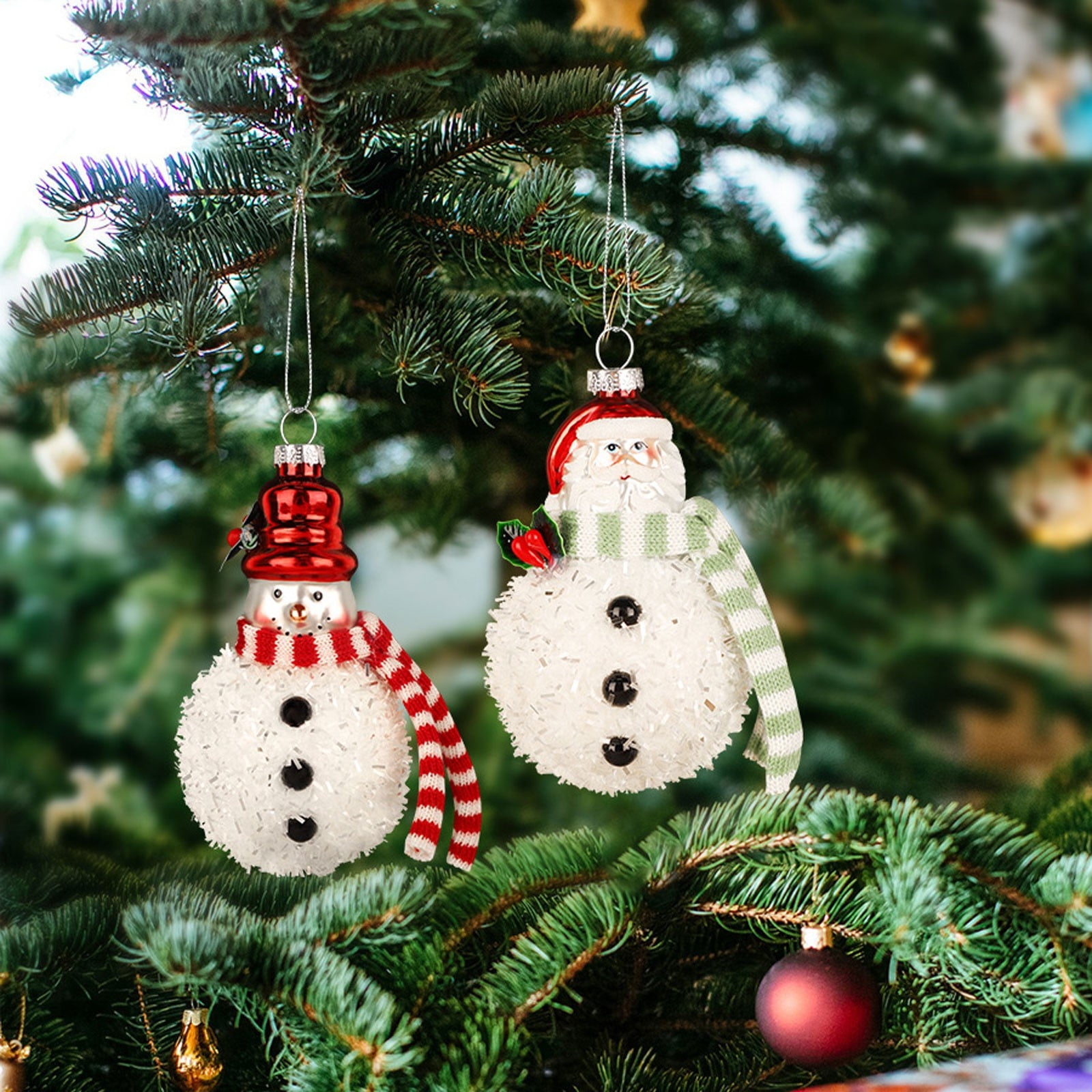 Loyerfyivos Christmas Glass Snowman Pendant Snowman Pendant Home ...