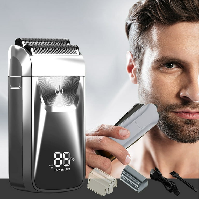 Loyerfyivos Men s Electric Razor Men s Bald Razor 2 in 1 Double Head Razor Men s Barber Razor with 3 Speed Razor with LED Digital Display