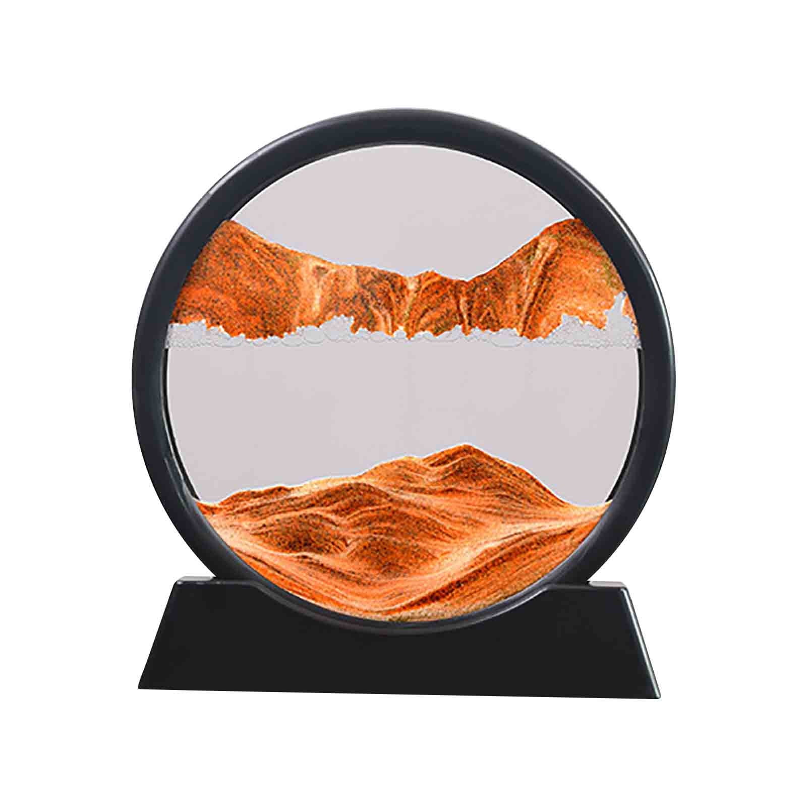 Loyerfyivos Moving Sand Art Picture in Motion Round Glass 3D Deep Sea ...