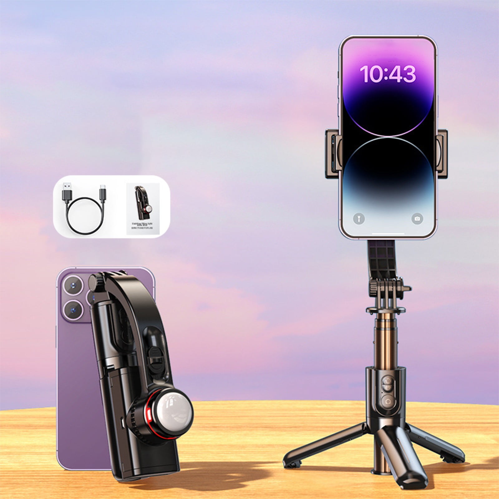 Loyerfyivos Outdoor Travel Photography Handheld Gimbal Selfie Stick ...