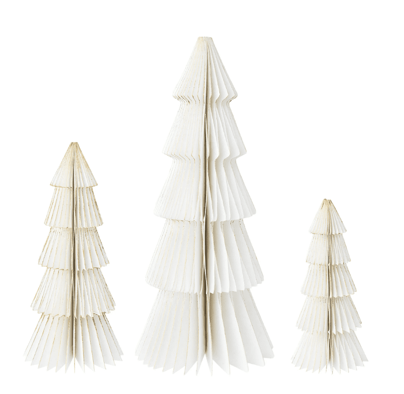 Loyerfyivos Paper Christmas Tree Tabletop Decorations, White, 3 Count ...