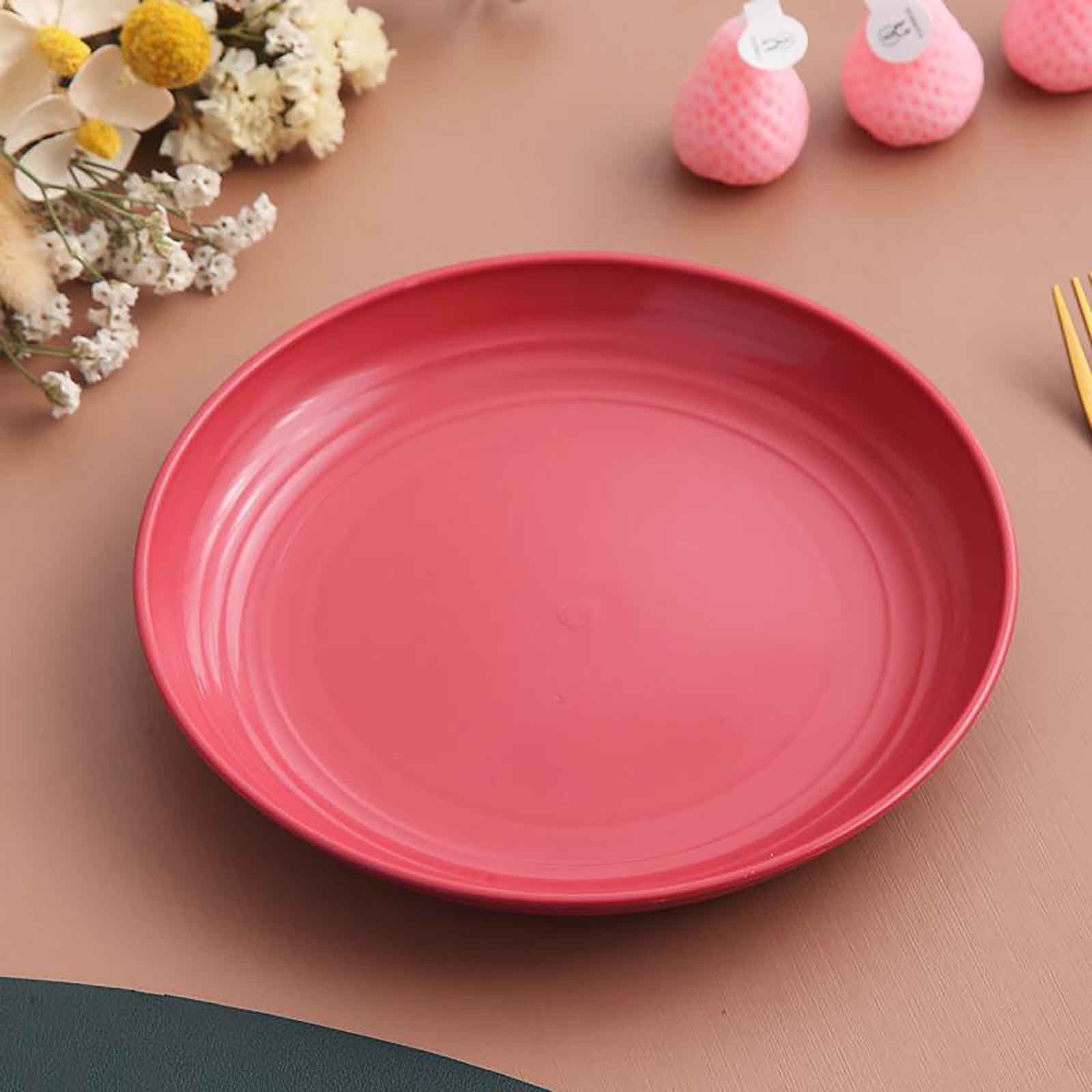 Loyerfyivos Plastic Plates Reusable 6 Inch Unbreakable Deep Dessert ...