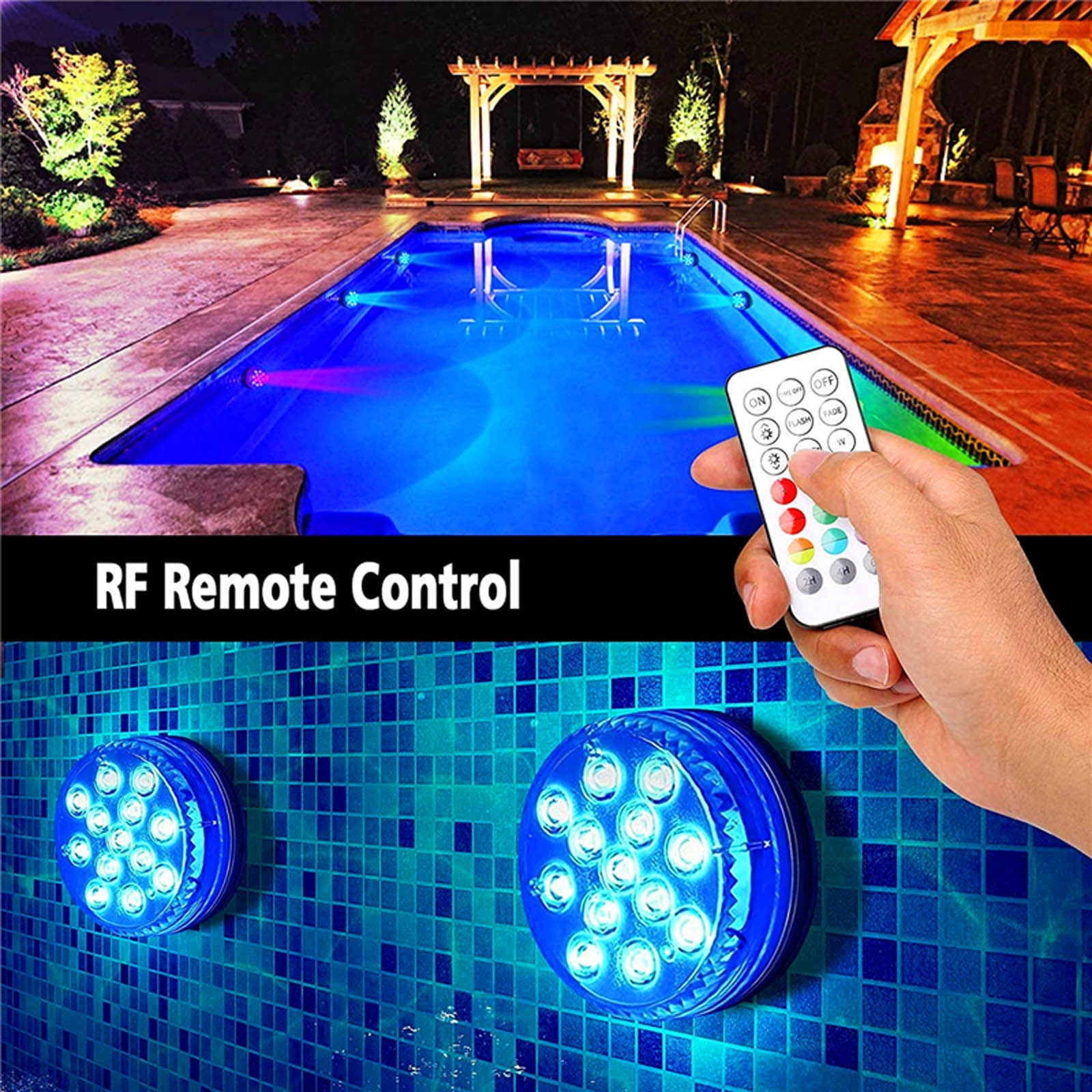 Loyerfyivos Rechargeable Submersible Pool Lights with Remote ...