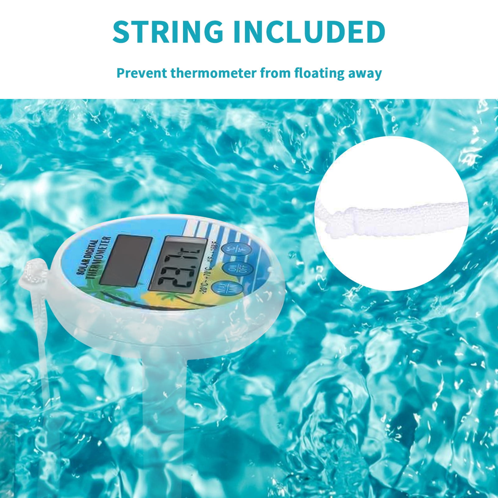 Loyerfyivos Solar Pool Thermometer, Floating Digital Pool Thermometer ...