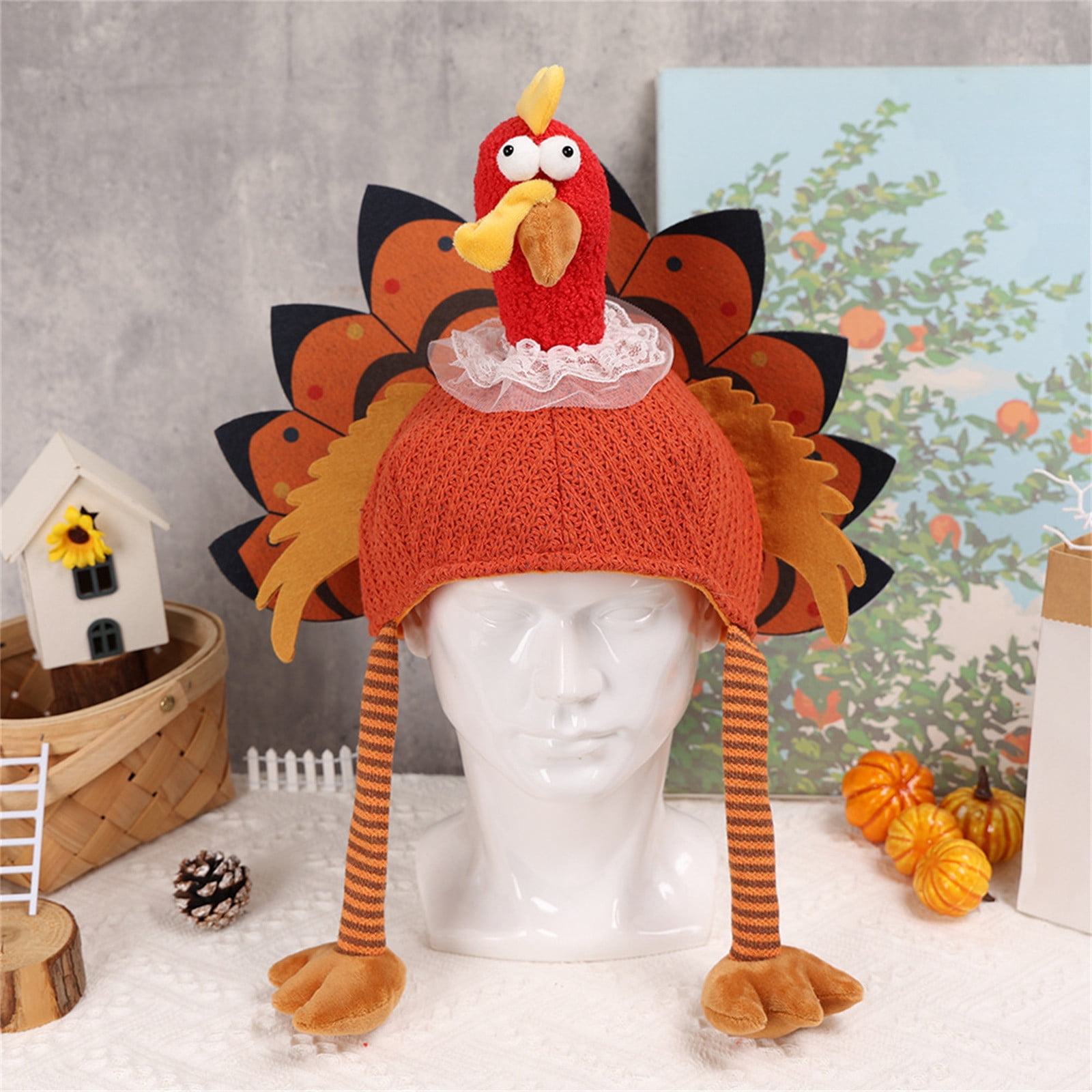 Loyerfyivos Thanksgiving Turkey Hats Silly Turkey Trot Cap Costume ...