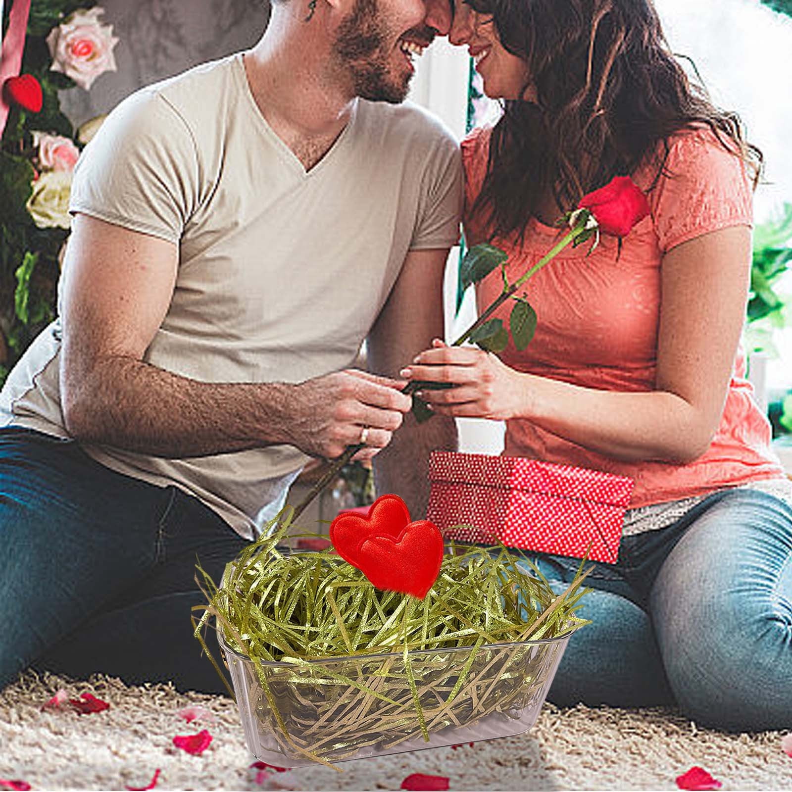 Loyerfyivos Valentine's Day Shredded Paper Filler Raffia Paper Grass ...