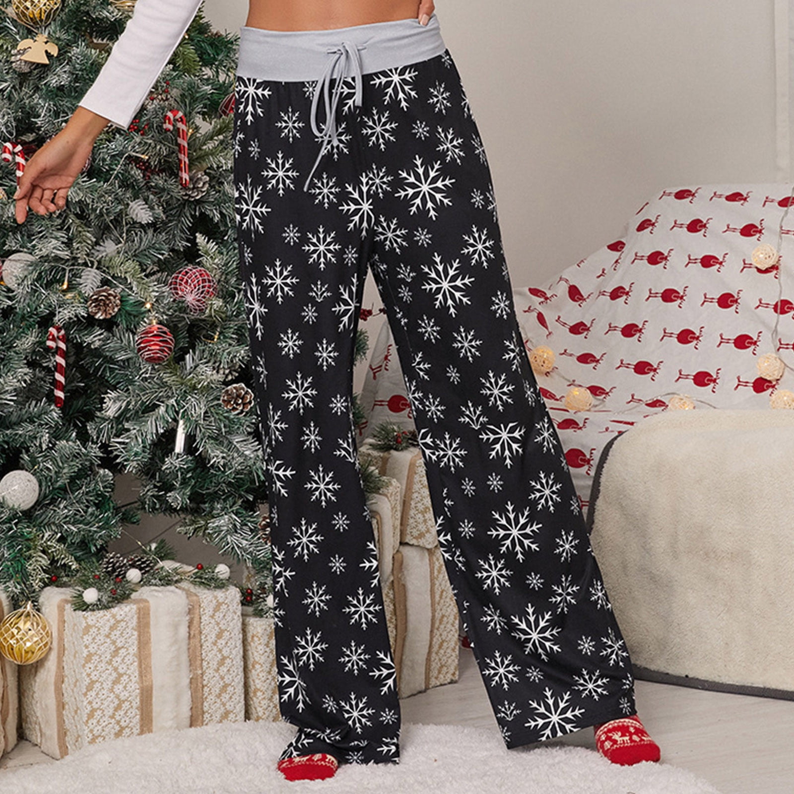 Loyisvidion Christmas Clearance Plus Size Pajama Pants For Women Casual