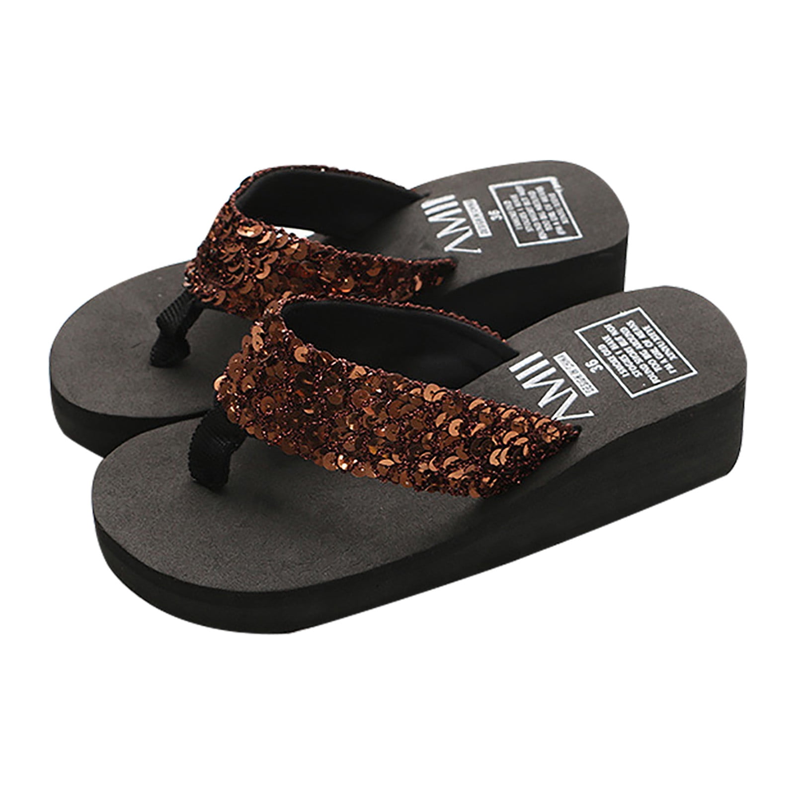 LoyisViDion Women Slide Sandals Women Summer Fashion Sequin Flip-flops ...