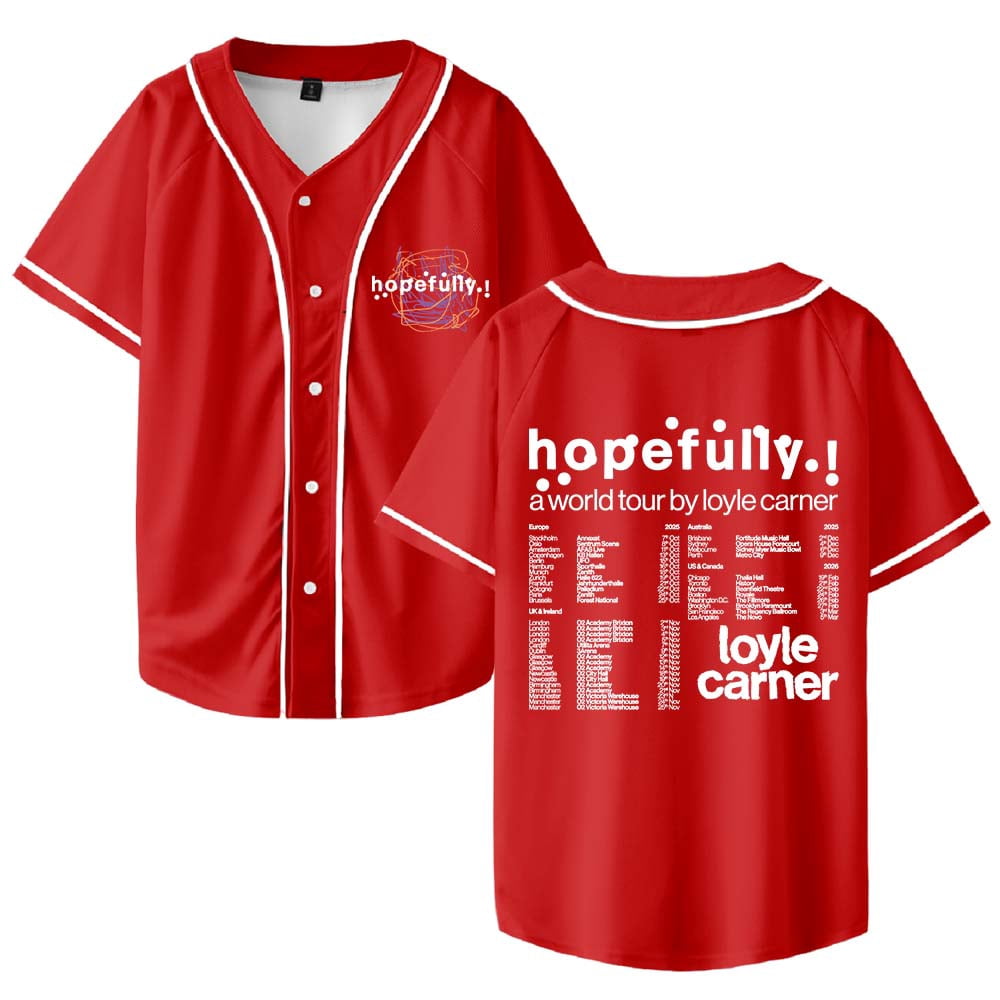Loyle Carner Hopefully World Tour Merch Baseball Jersey Shirt V-Neck ...