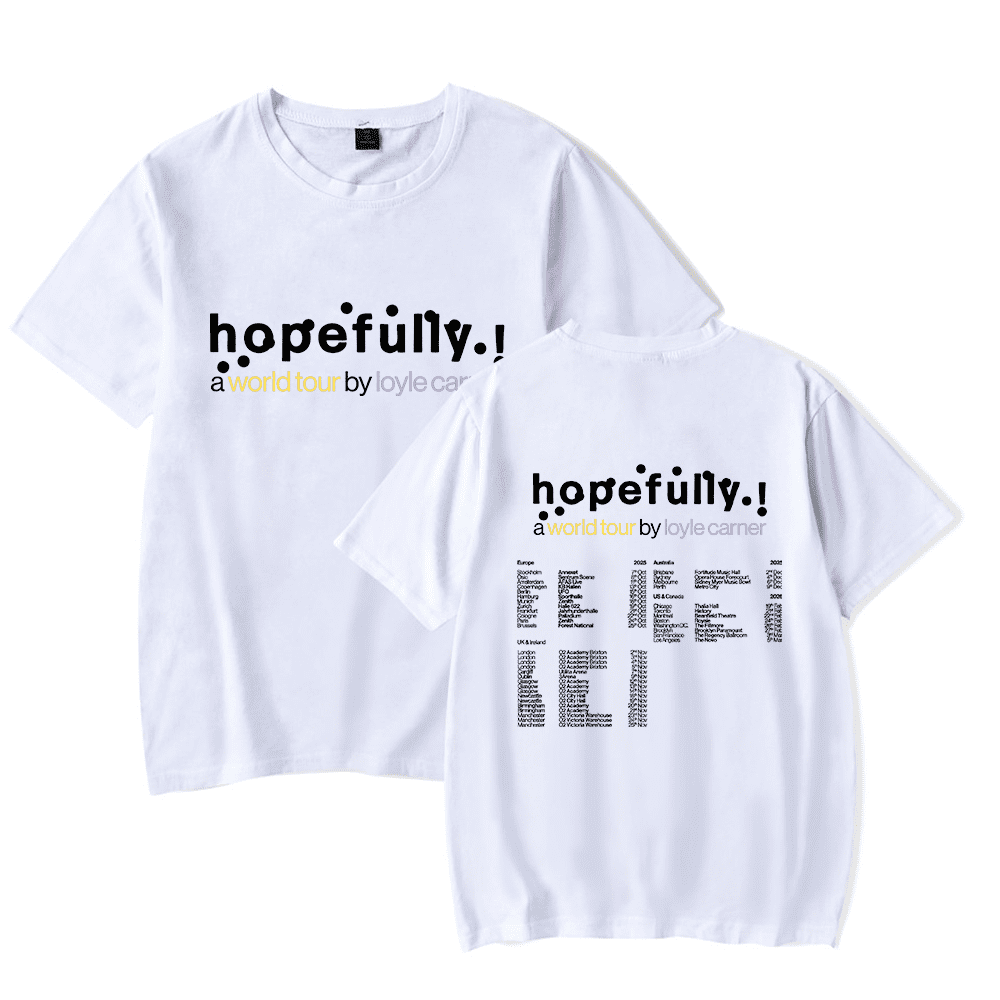 Loyle Carner Merch Hopefully World Tour T-Shirt Short Sleeve Album Men ...