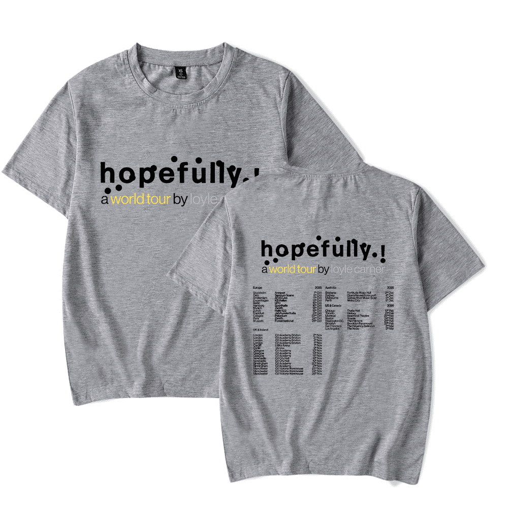 Loyle Carner Merch Hopefully World Tour T-Shirt Short Sleeve Album Men ...