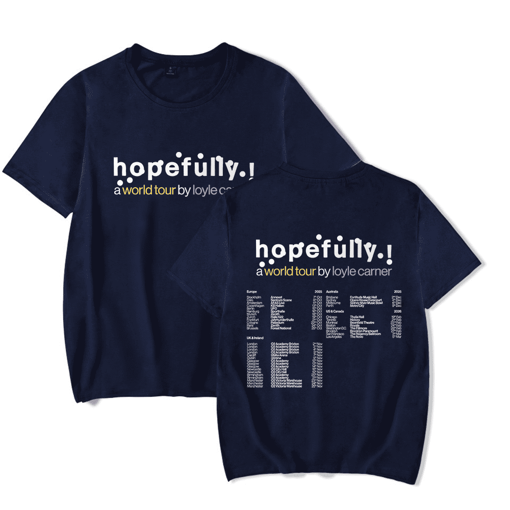 Loyle Carner Merch Hopefully World Tour T-Shirt Short Sleeve Album Men ...