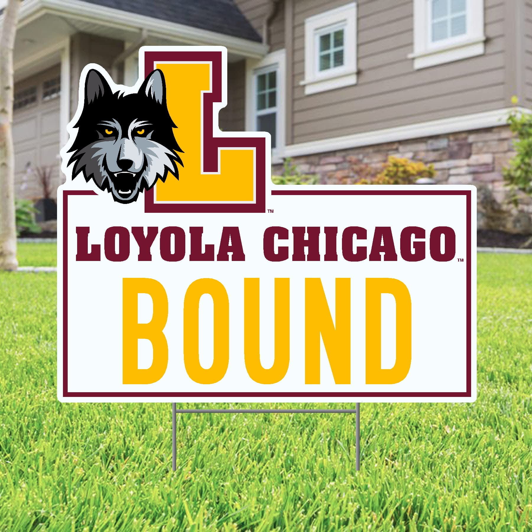 Loyola University, Chicago Bound Lawn Sign (Officially Licensed ...