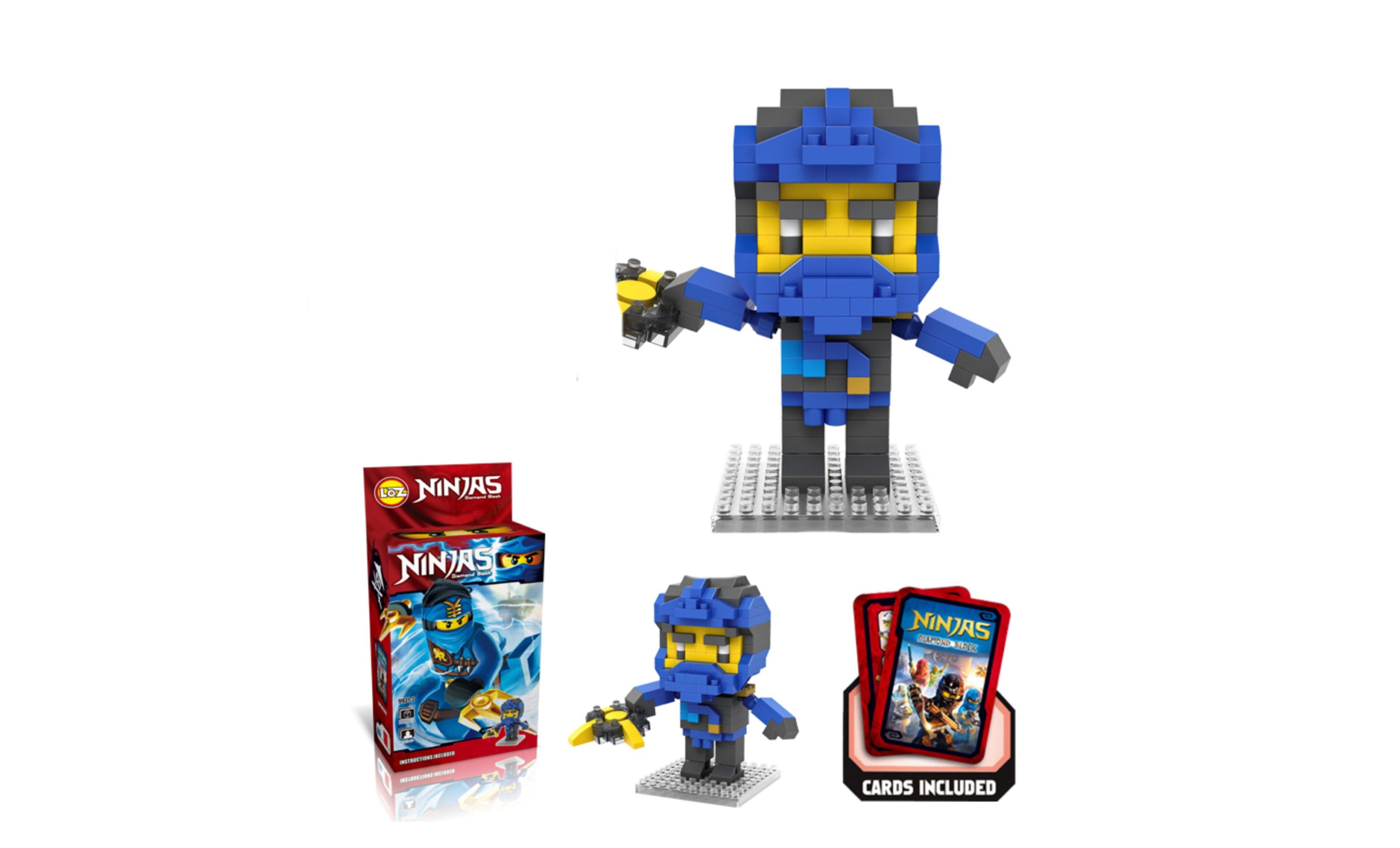 Loz Toys Ninja Mini Blocks Warrior Set"Blue Jay Cole Zane Ages 10 ...
