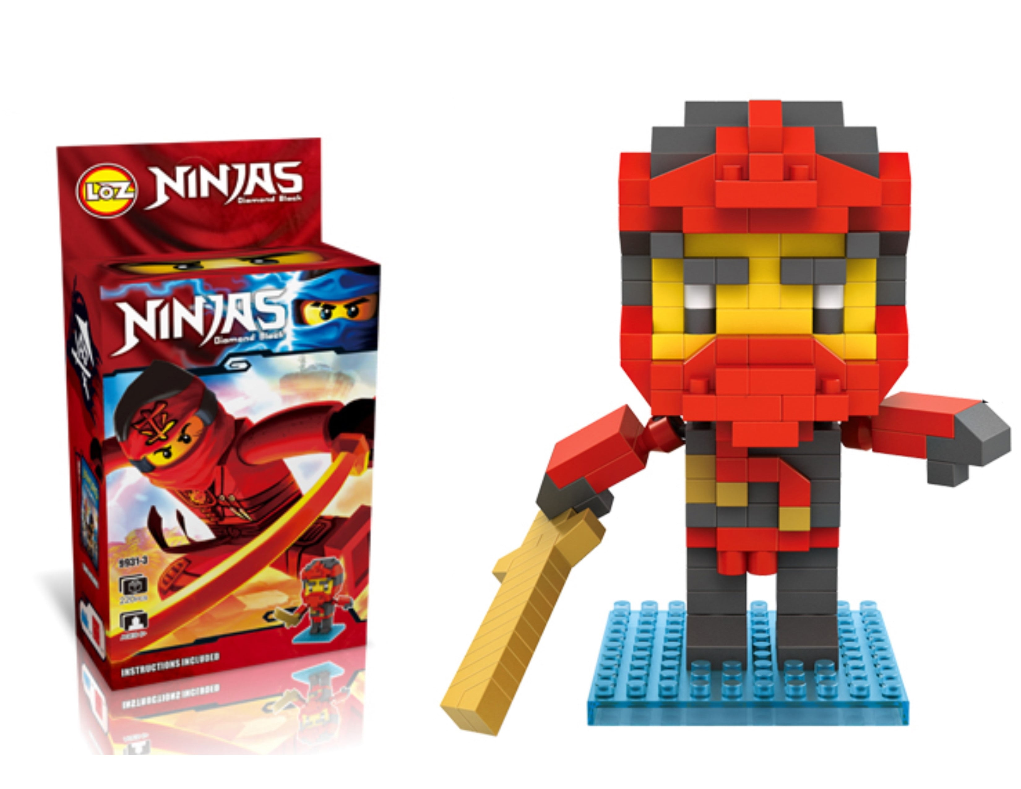 Loz Toys Ninja Mini Blocks Warrior Set"Red Kai Cole Zane Ages 10 ...