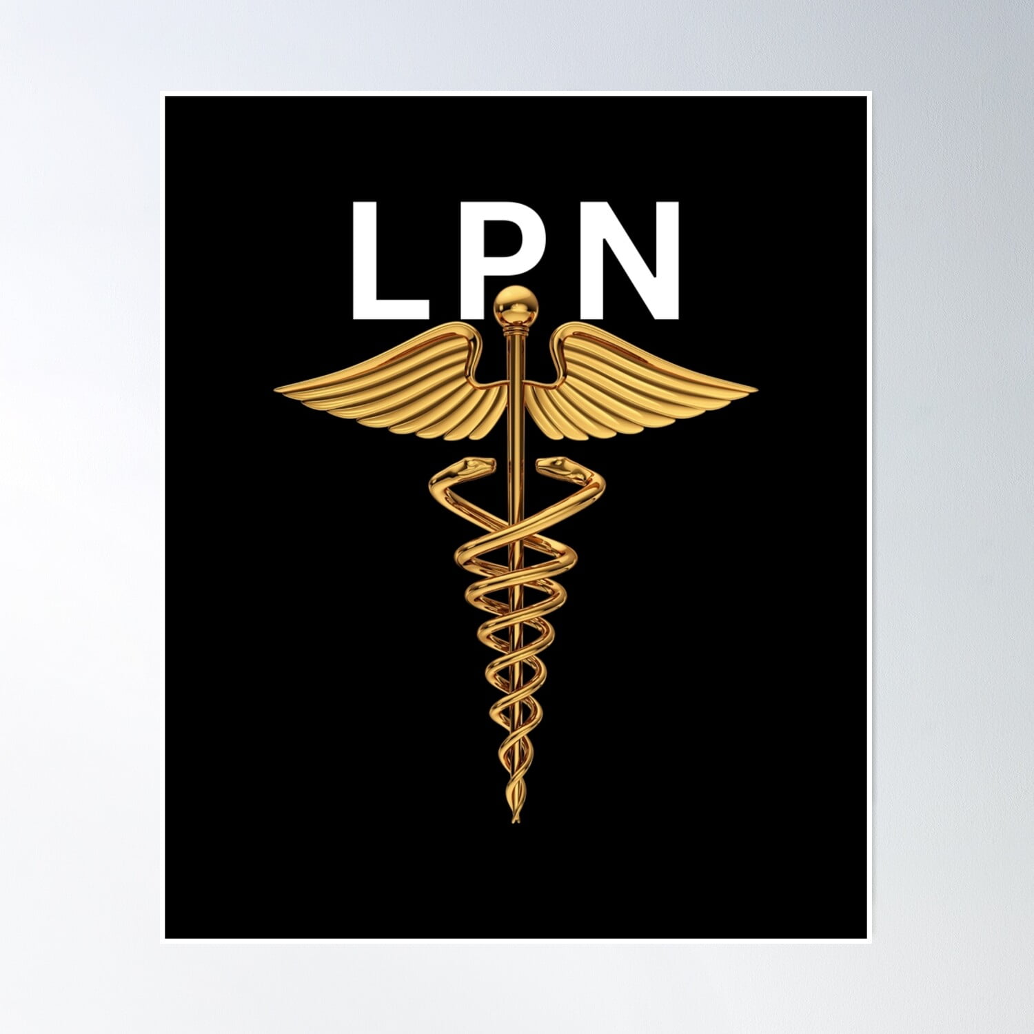 Lpn Caduceus Symbol Poster Wall Art, Modern Wall Decor, 12x18 UNFRAMED ...
