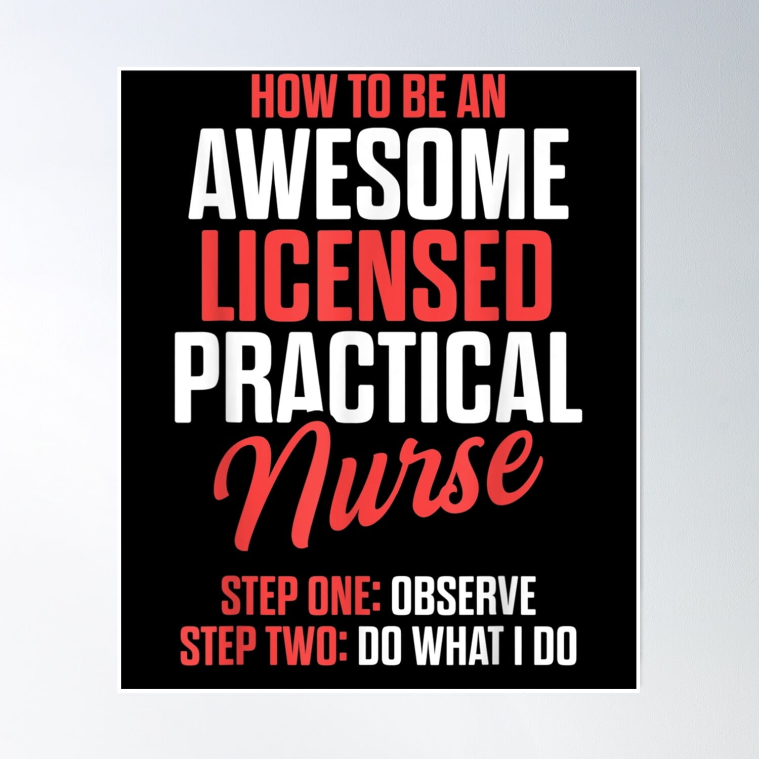 Lpn Licensed Practical Nurse Energetic Rn Nursing Poster Wall Art ...