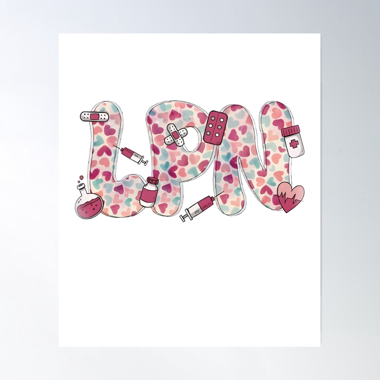 Lpn, Practical Nurse, Nurse Appreciation Poster Wall Art, Modern Wall ...