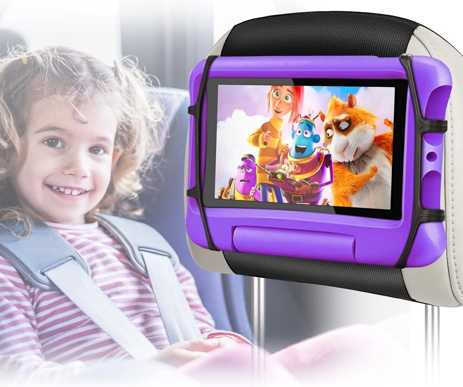 Lpoake Upgraded Car Headrest Mount Holder, Tablet Holder for Car Back ...