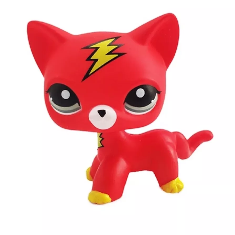 Lps Littlest Petshop Authentic Flash Dog Red Painted Superhero New ...