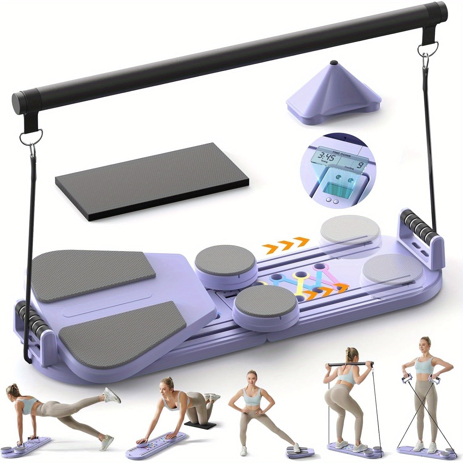 Lpter Portable Foldable Pilates Reformer Board – Multifunctional ...