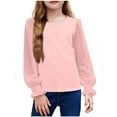 LpwkSSA Kids Girls Shirts Dressy Casual Round Neck Long Sleeve Blouses ...