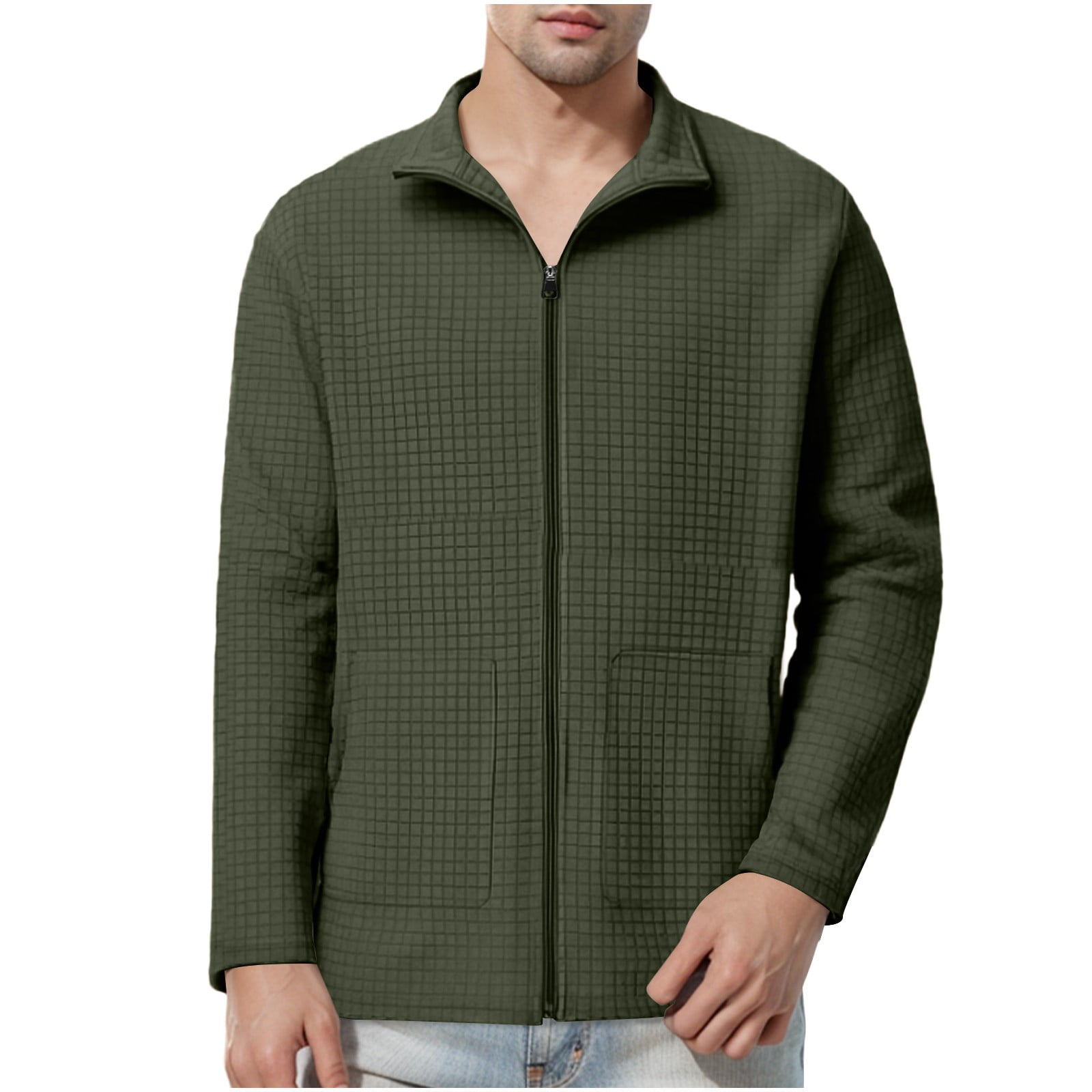 LpwkSSA Waterproof Outwear Coat for Men Solid Color Turndown Collar ...