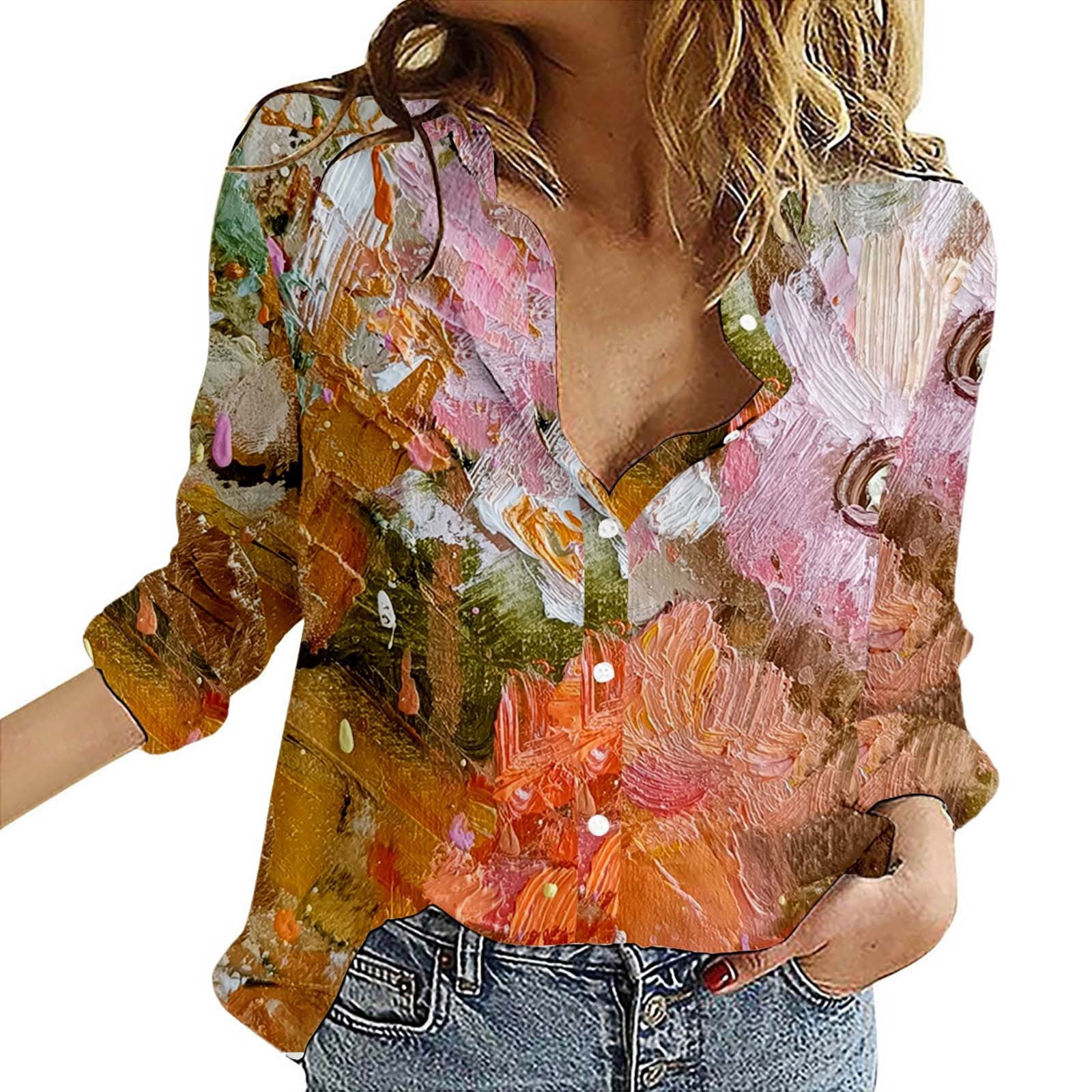Lqideymx Hot Sale Linen Clothes for Women Long Sleeve Tops for Woman ...