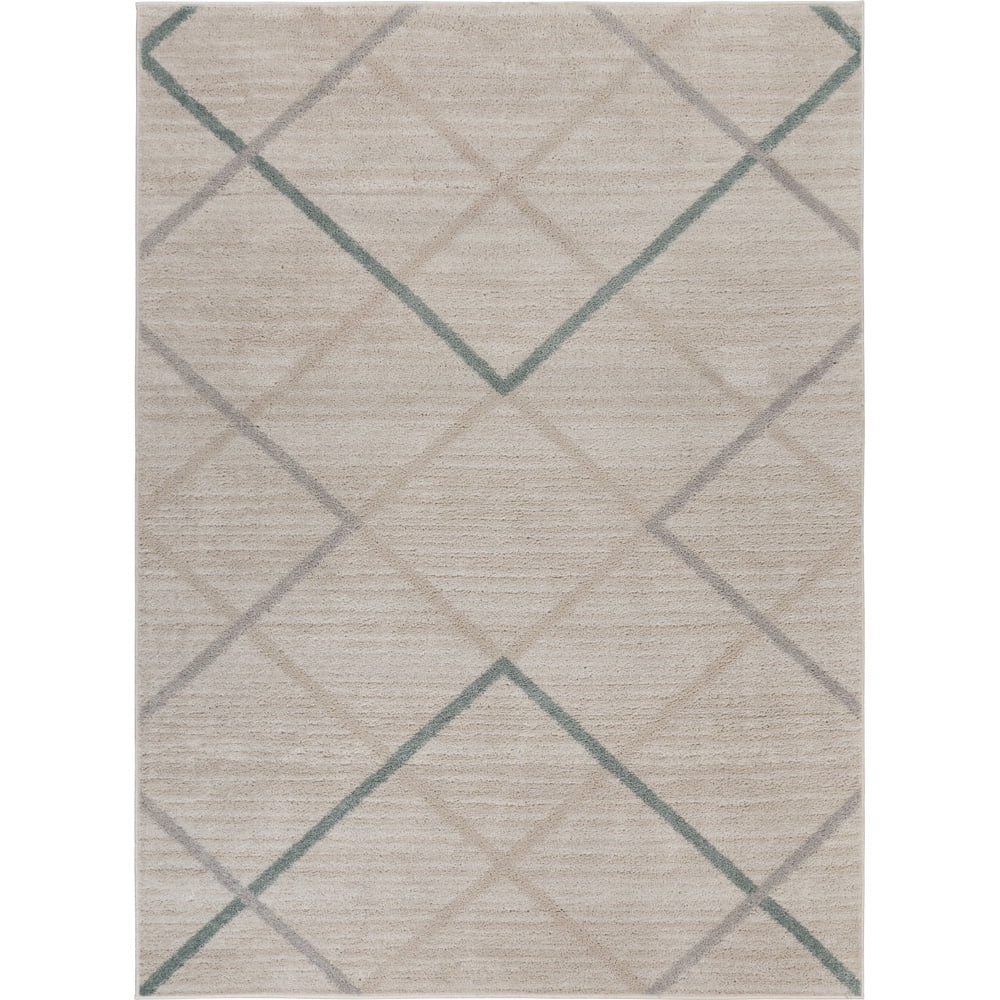 Lr Home Geometric Contemporary Area Rugs, Gray/Beige, 5' 2" x 7' 2 ...