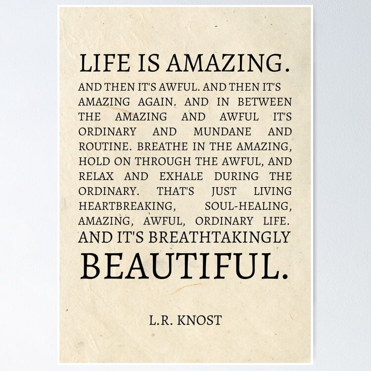 Lr Knost - Life Is Amazing - Inspiring Quote In Uppercase Times New ...