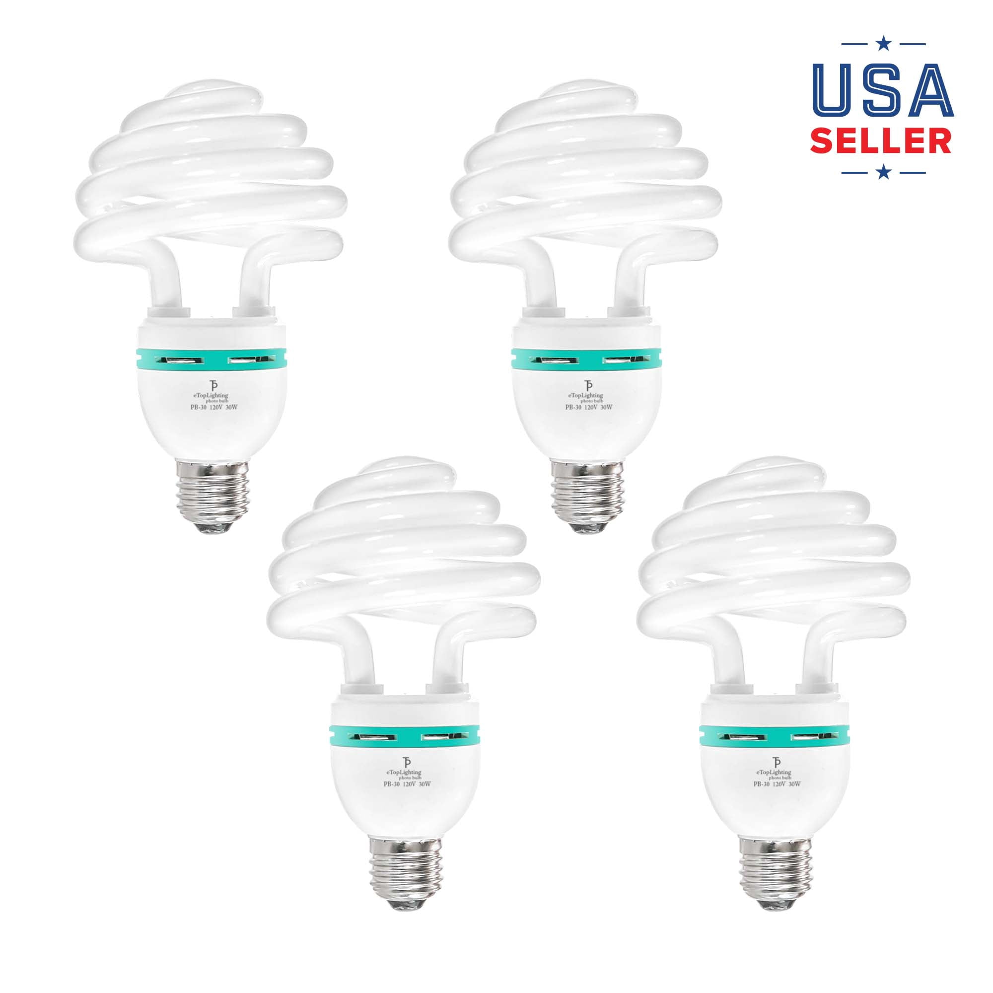 Lroom [4-Pack] 30 Watt Spiral E26/E27 Compact Fluorescent CFL Light ...