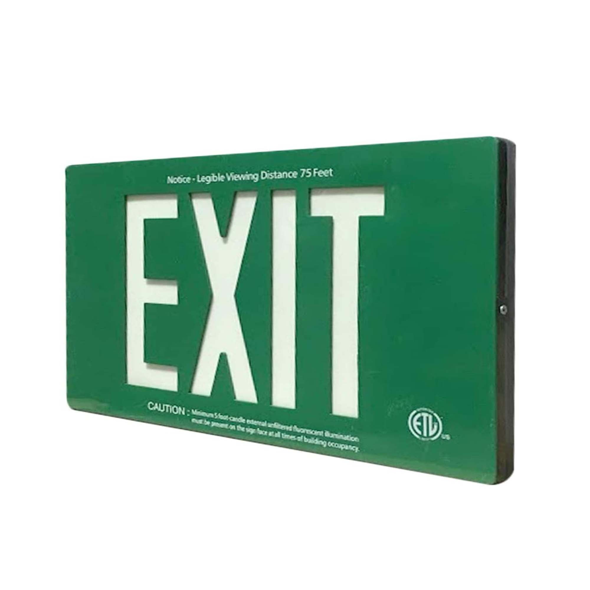 Lroom Compact LED Emergency Exit Sign, Green Light Panel, ETL Listed ...