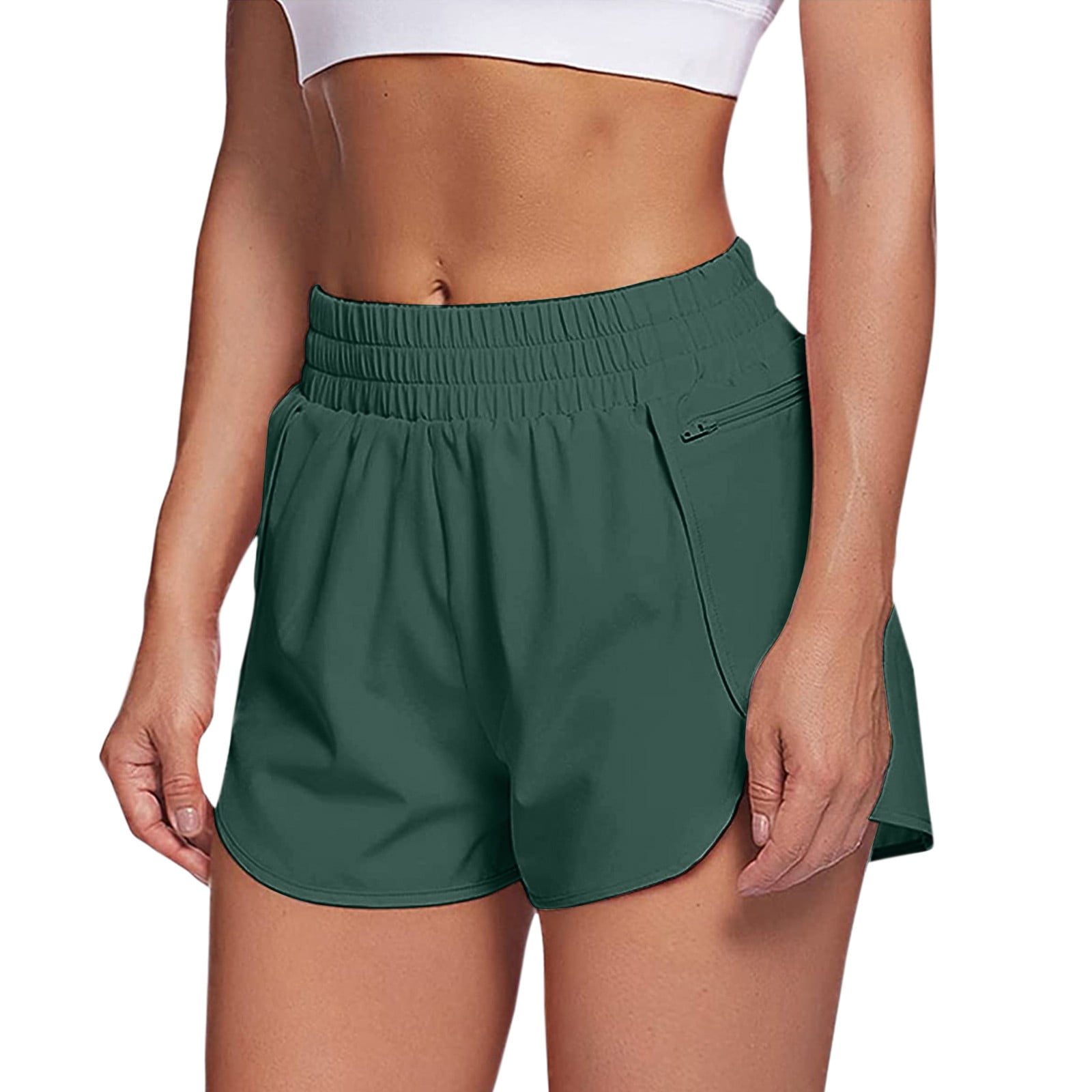 Lroveb Athletic Shorts For Women Casual Workout Gym Shorts Womens Running Elastic Waist Pants