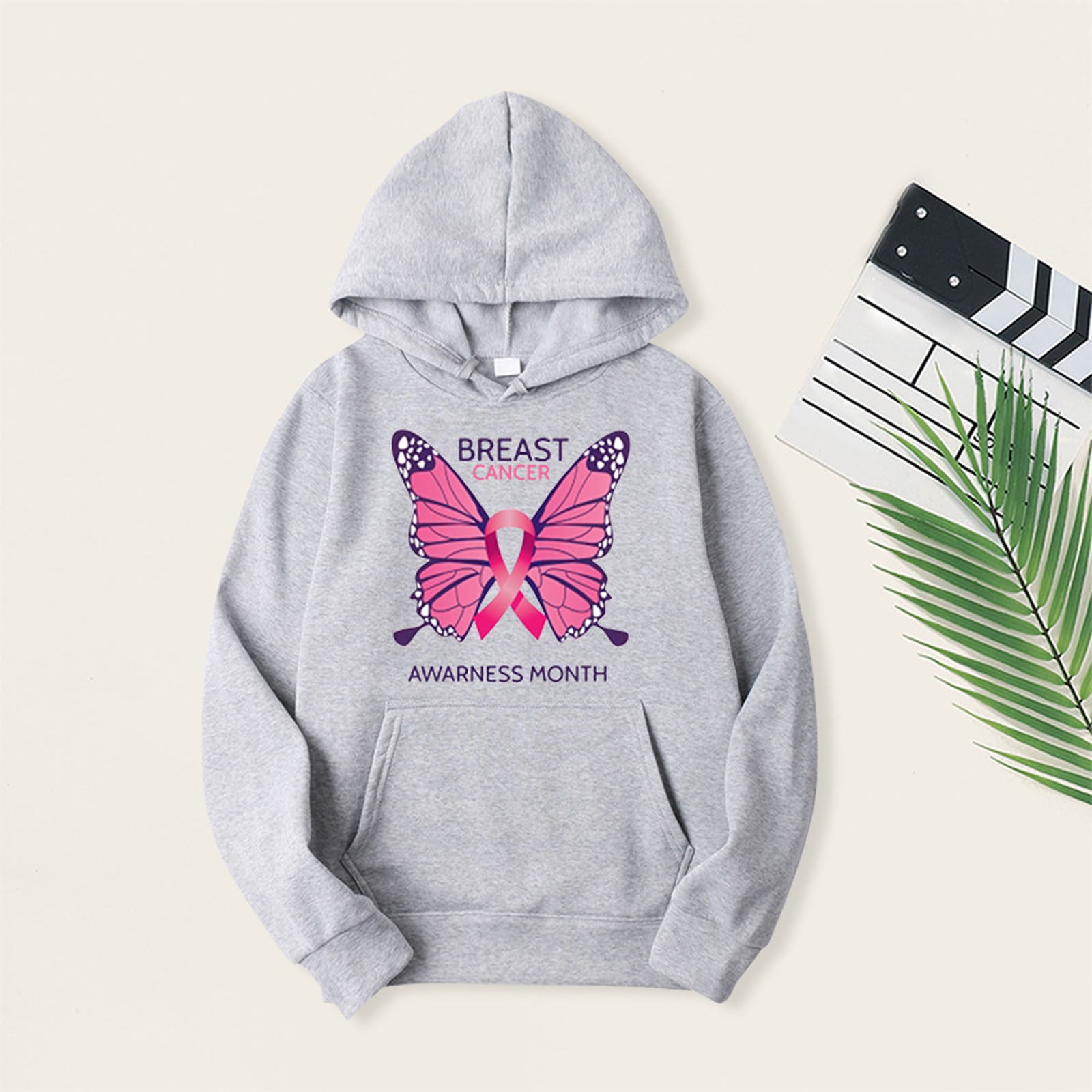 Lroveb Breast Cancer Awareness Hoodies for Women Long Sleeve Loose ...